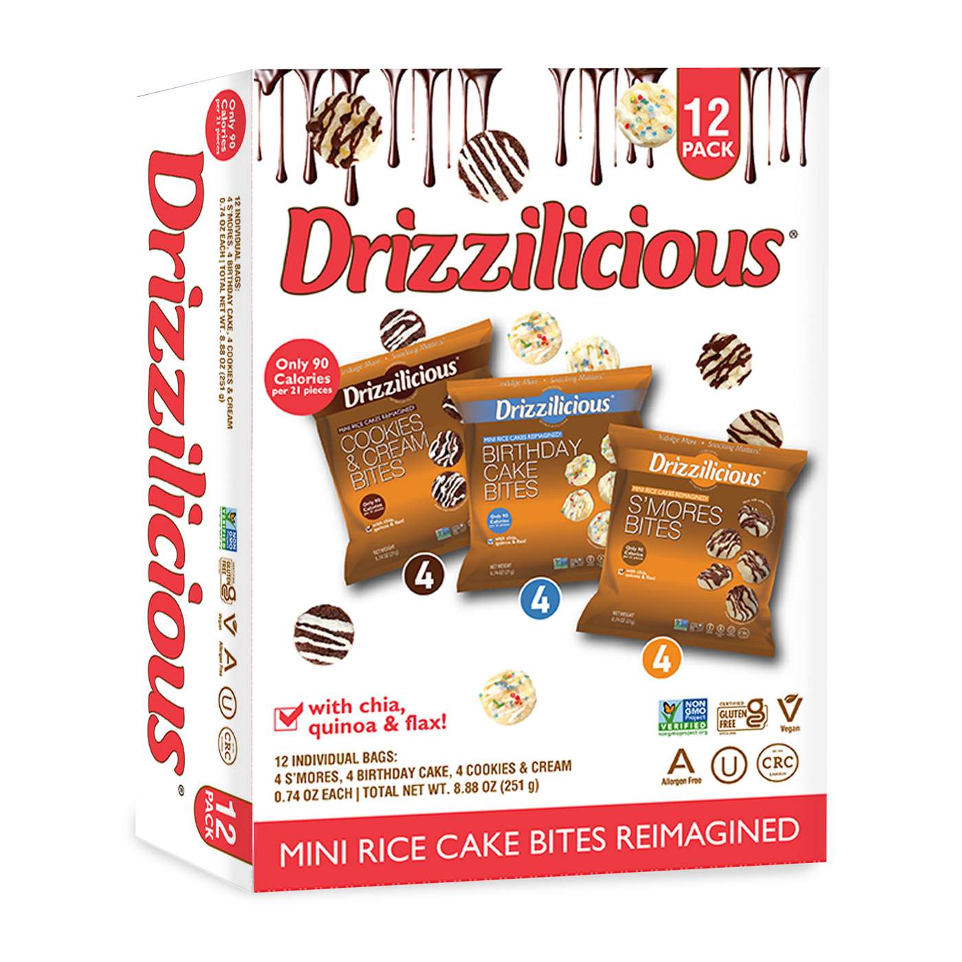 Drizzilicious Mini Rice Cakes Variety Pack Snack Box - Shop Rice cakes ...