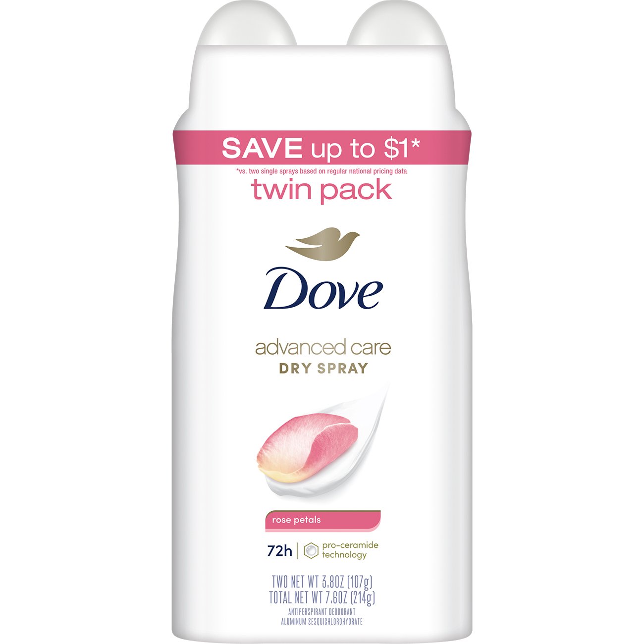 Dove Advanced Care 72 Hr Antiperspirant Deodorant Spray - Rose Petal ...