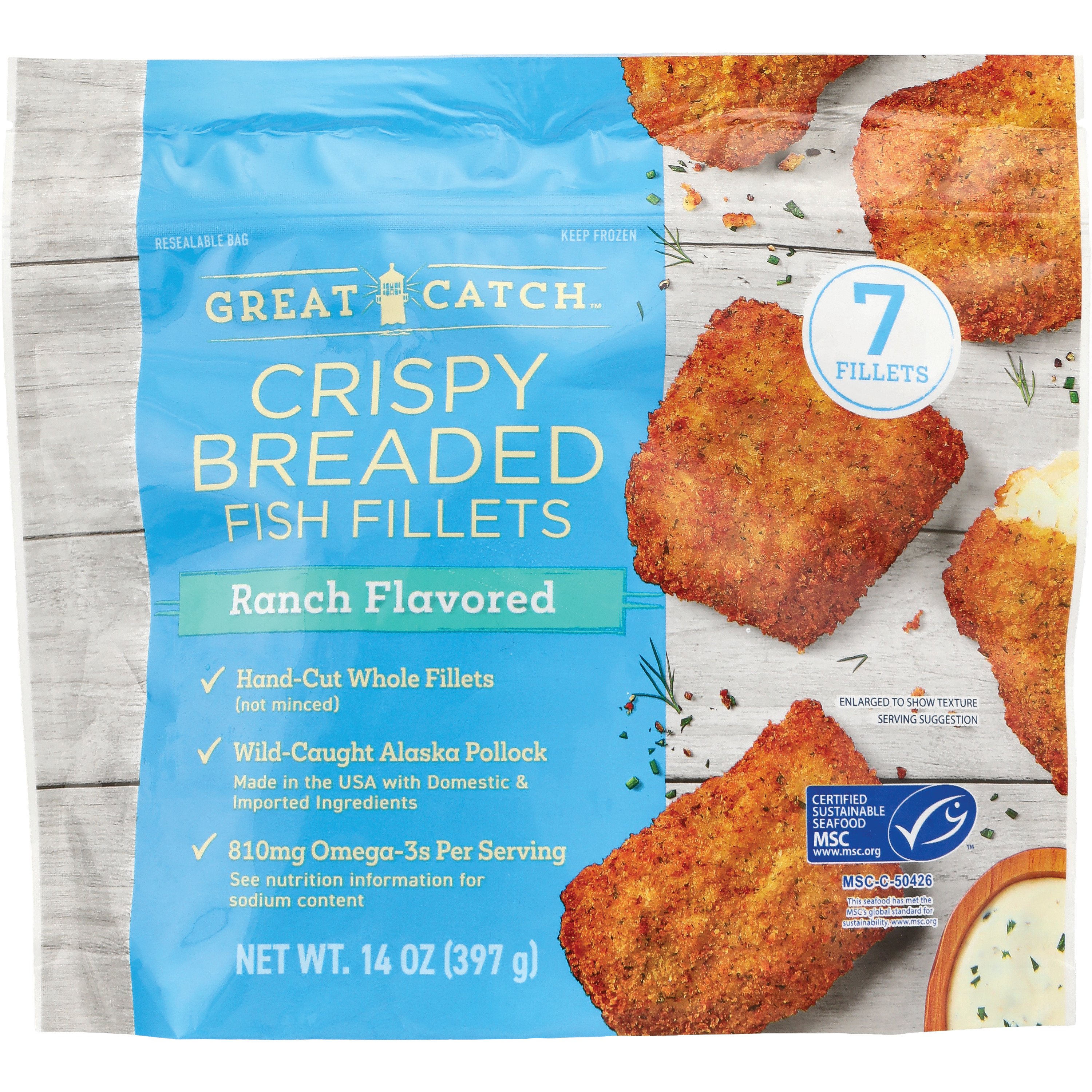 Great Catch Crispy Breaded Pollock Fillets - Ranch Flavored - Shop Fish ...