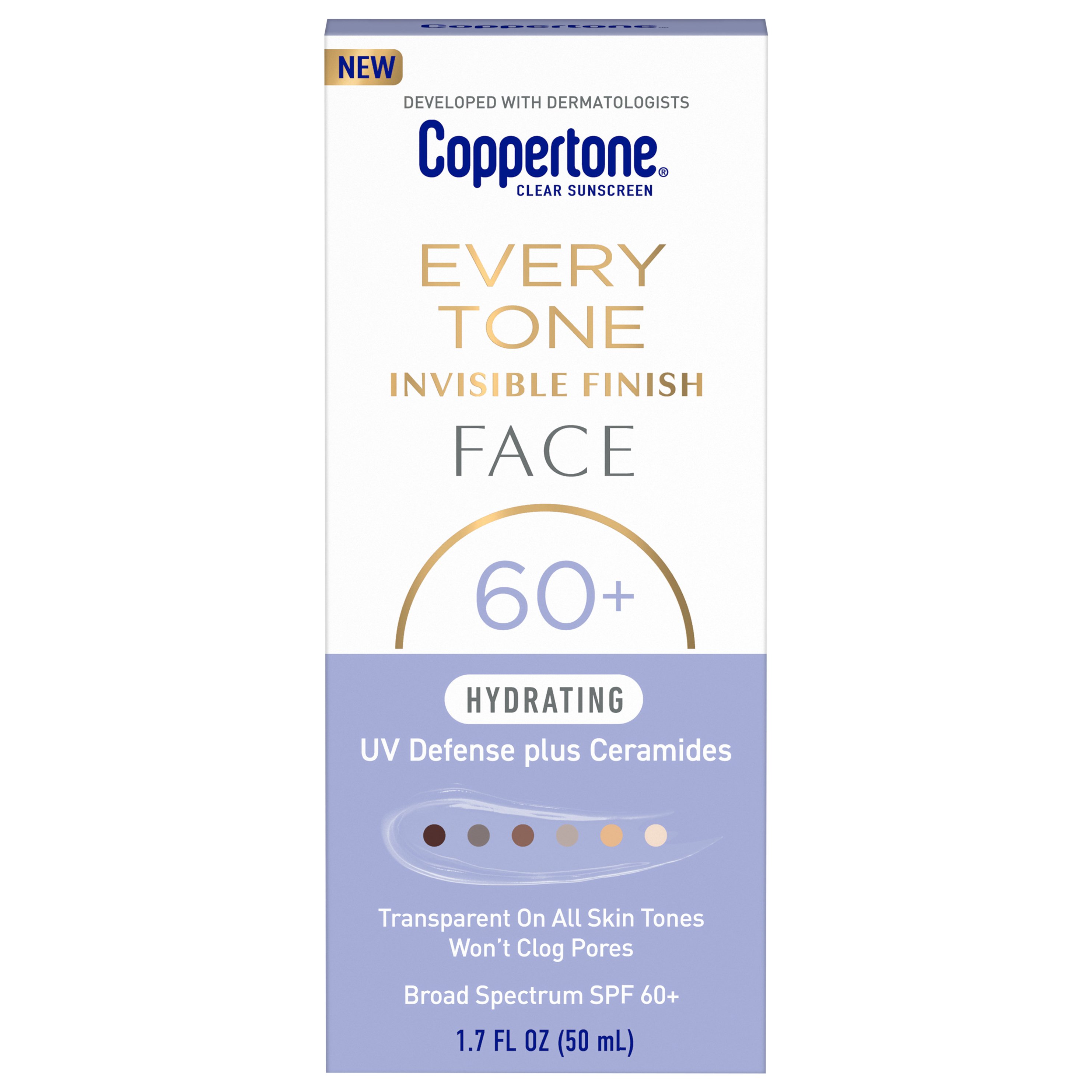 Coppertone Every Tone Invisible Finish Face Sunscreen Hydrating UV ...