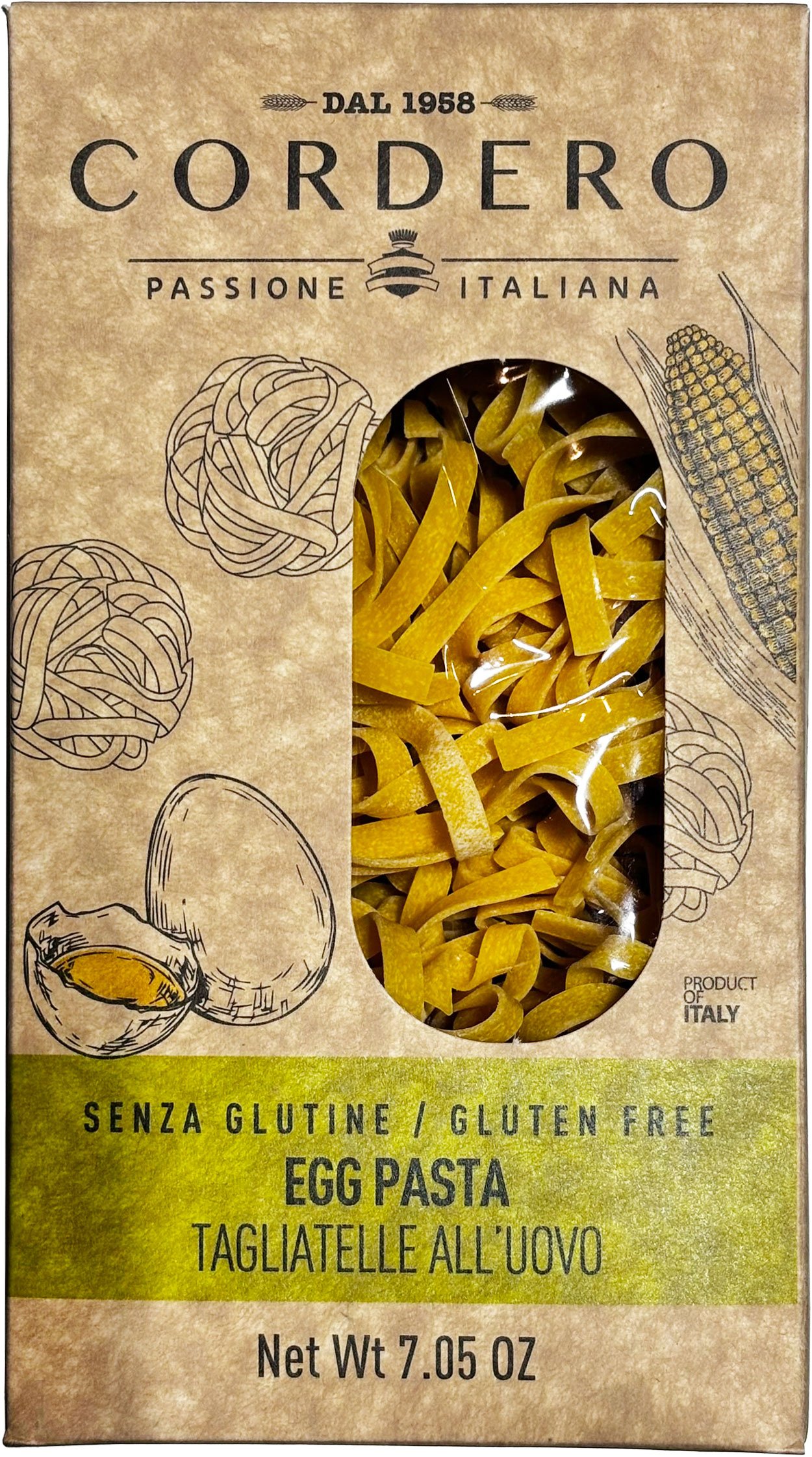 Cordero 1958 Gluten Free Egg Pasta Tagliatelle, 7.05 oz | Central ...