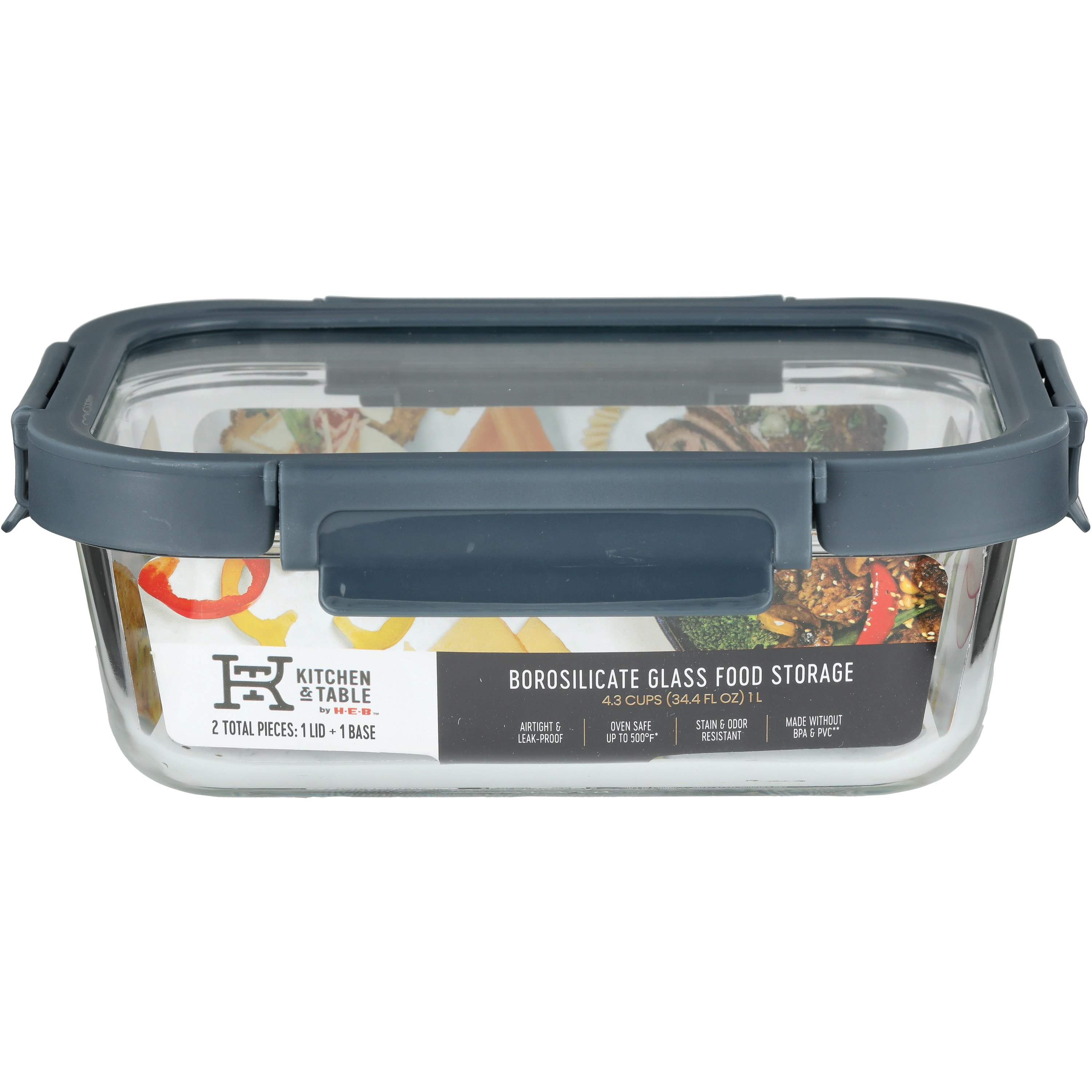 Kitchen & Table by H-E-B Borosilicate Glass Rectangle Food Storage ...