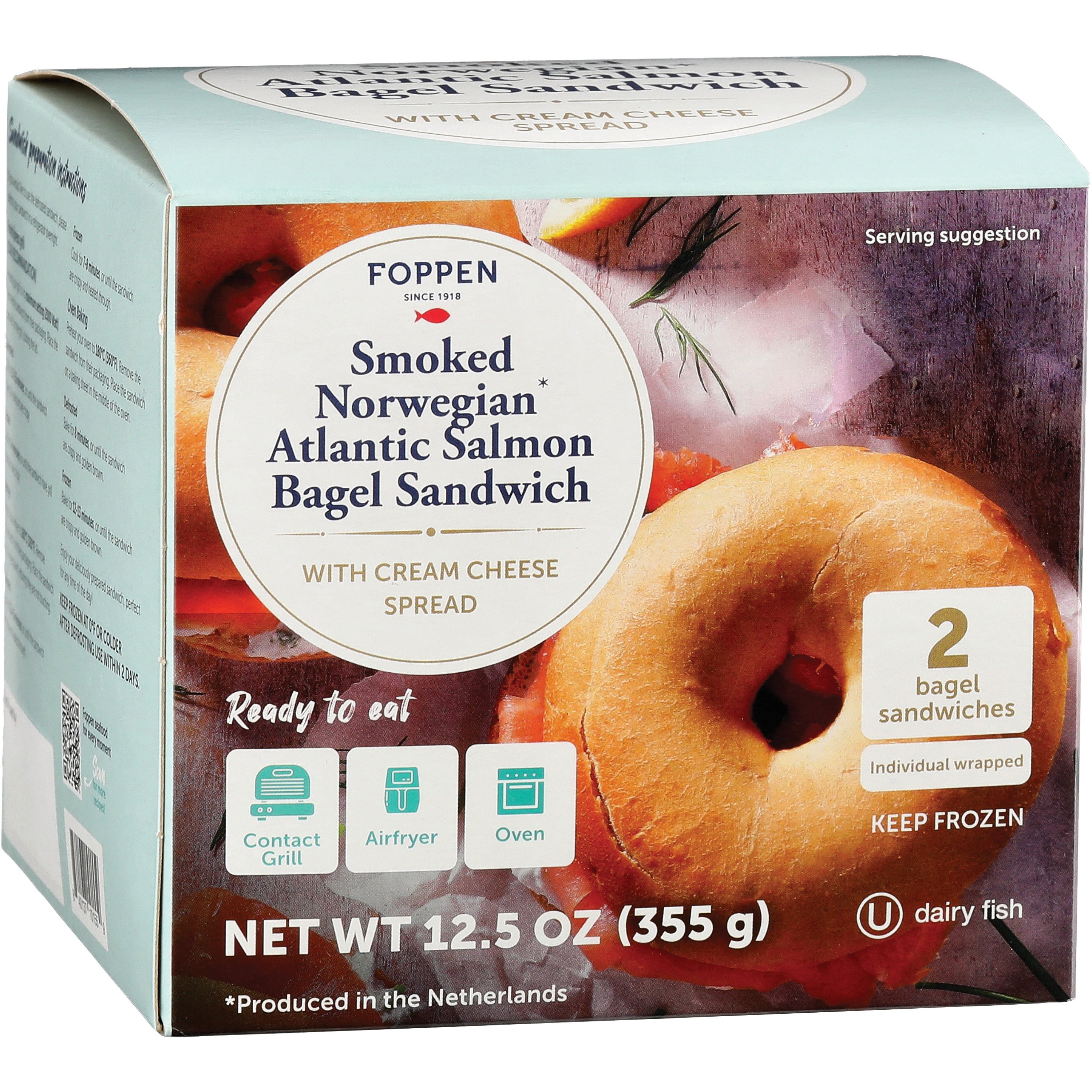 Foppen Smoked Norwegian Atlantic Salman Bagel Sandwich - Shop Fish at H-E-B