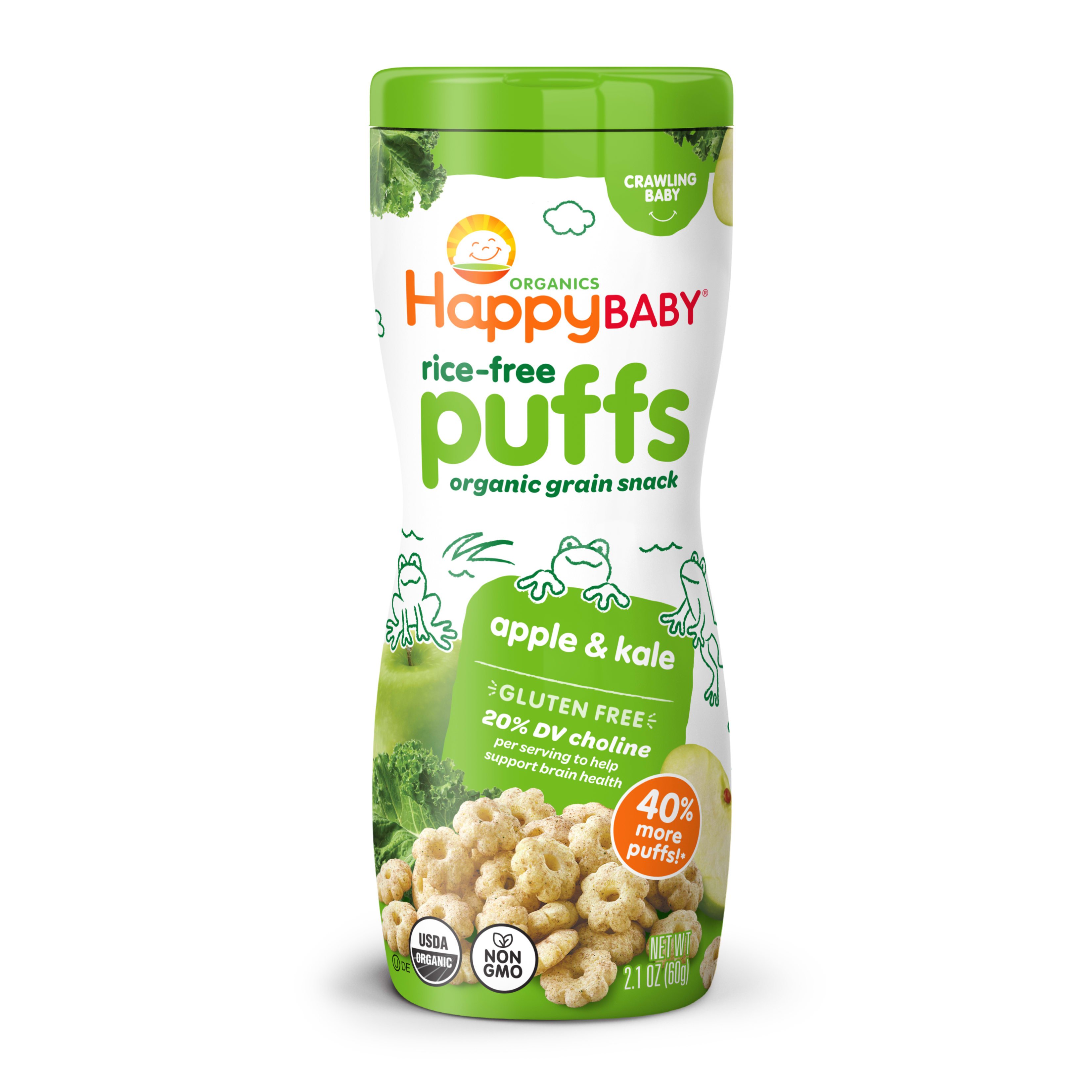 Happy Baby Organic Rice-Free Puffs - Apple & Kale - Shop Toddler food ...