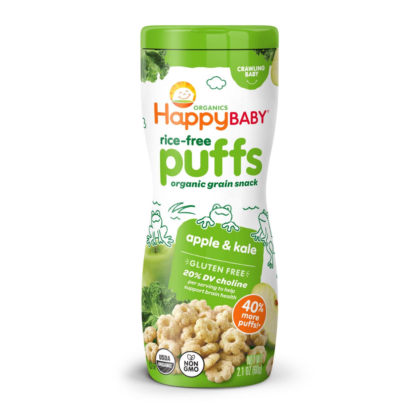 Happy Baby Organic Rice-Free Puffs - Apple & Kale - Shop Toddler food ...