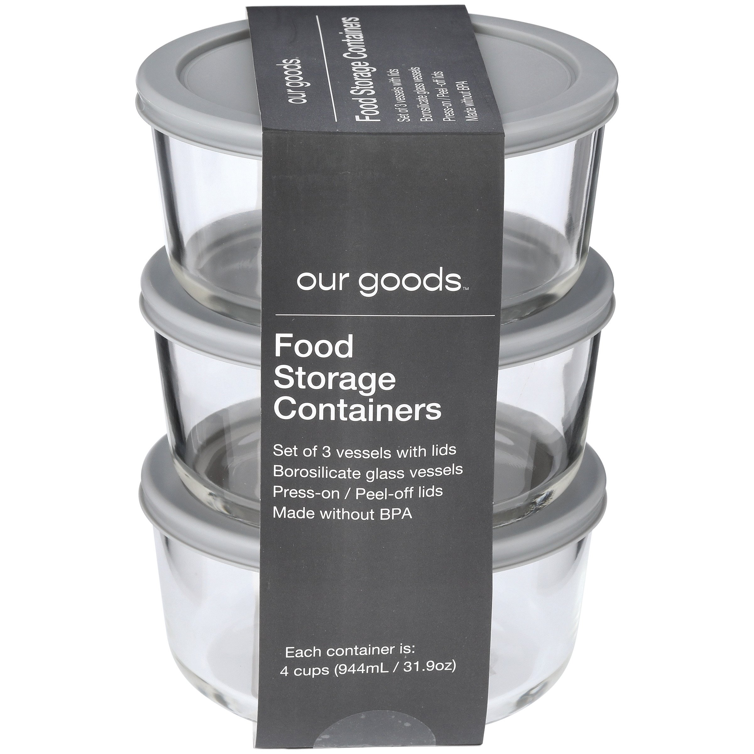 our goods Round Borosilicate Glass Food Storage Container - Shop Food ...