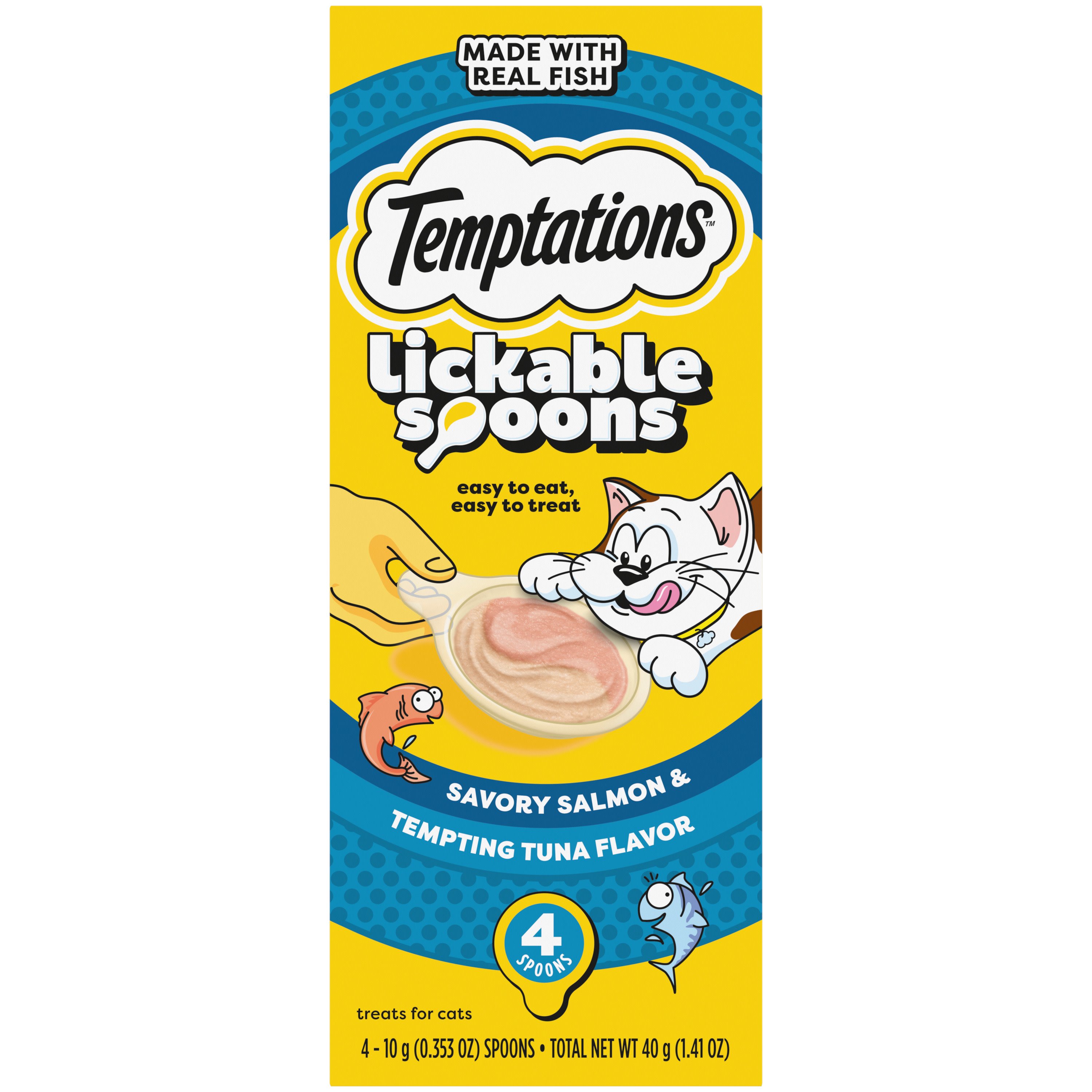 Temptations Lickable Spoons Adult Wet Cat Treat - Savory Salmon and ...