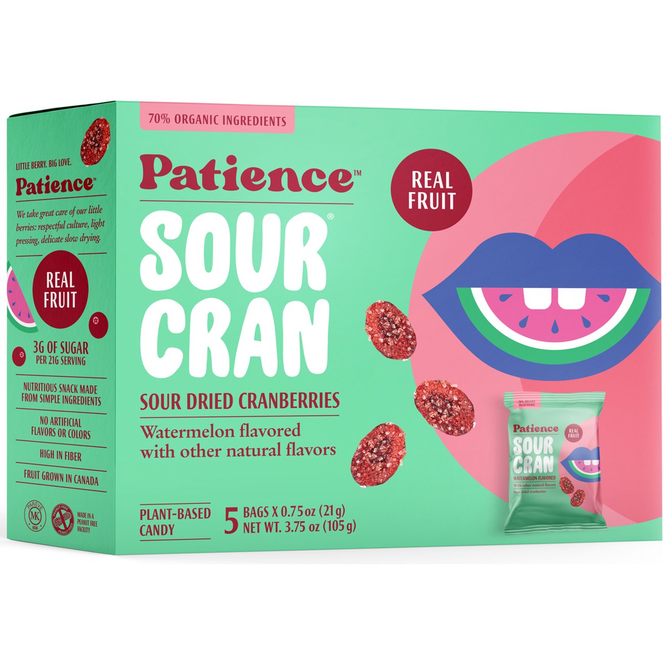 Patience Sour Cran Watermelon Dried Cranberries - Shop Berries ...