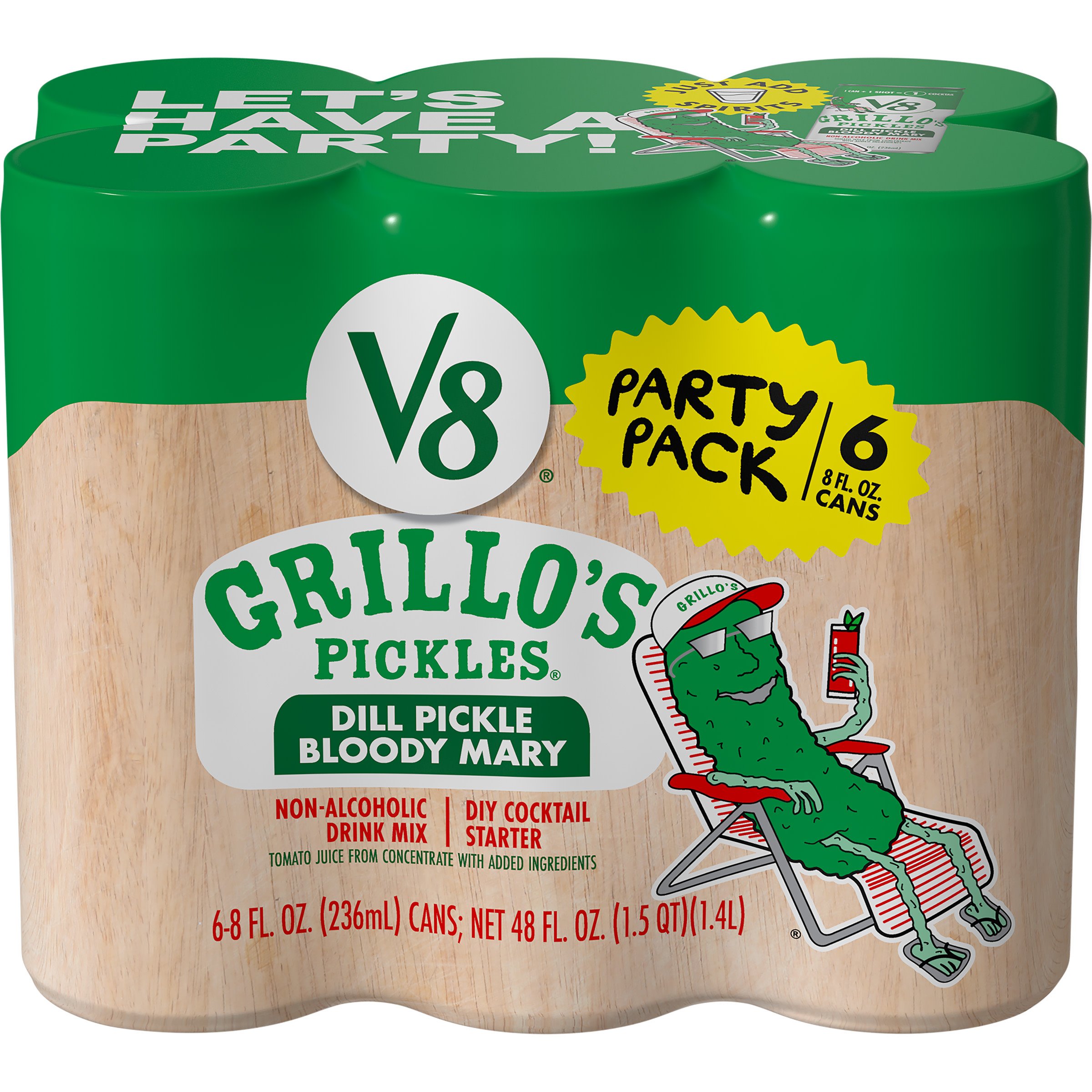 V8 Grillo's Pickles Dill Pickle Bloody Mary Mix 6 pk Cans - Shop Juice ...