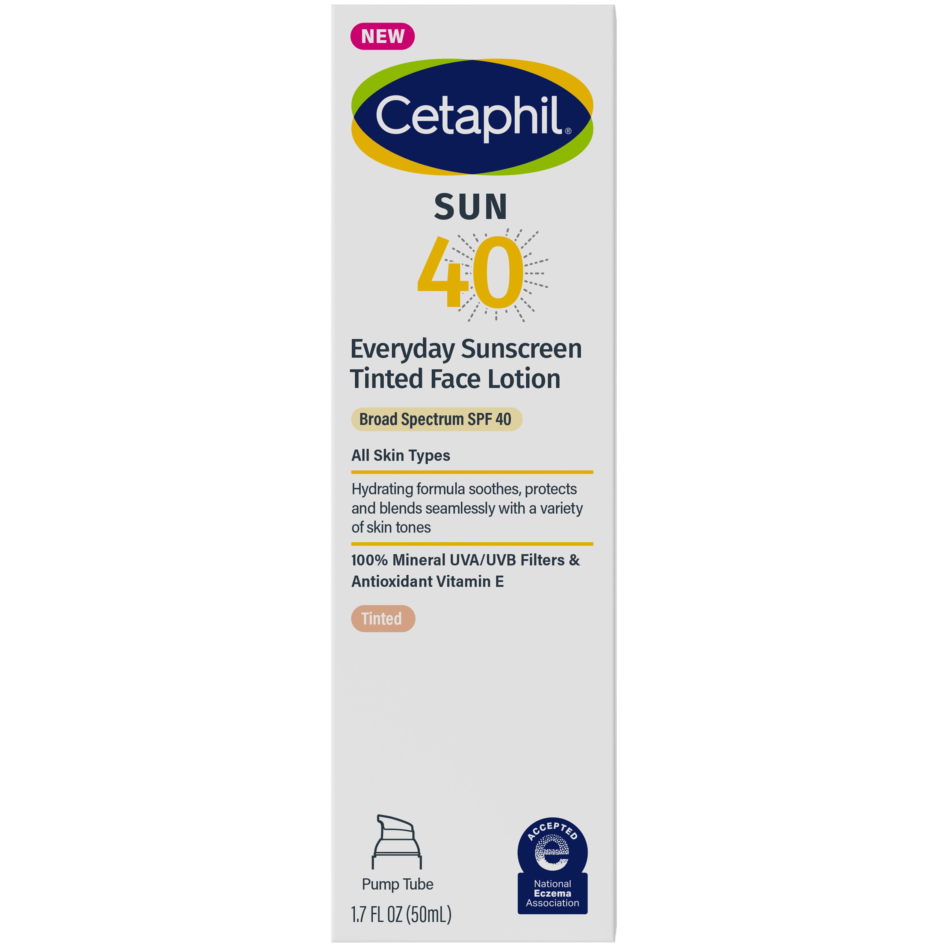 Cetaphil Everyday Sunscreen Tinted Face Lotion Broad Spectrum - SPF 40 ...