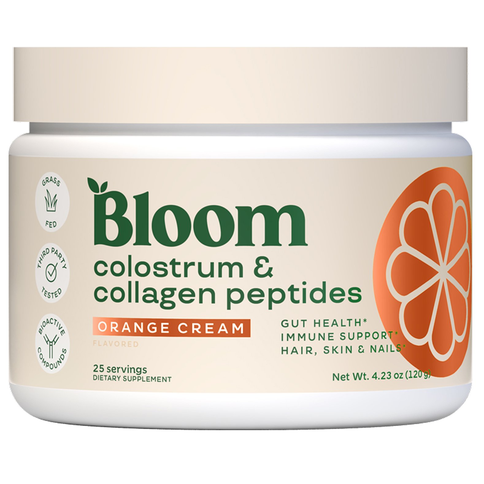 Bloom Colostrum & Collagen Peptides - Orange Cream - Shop Diet ...