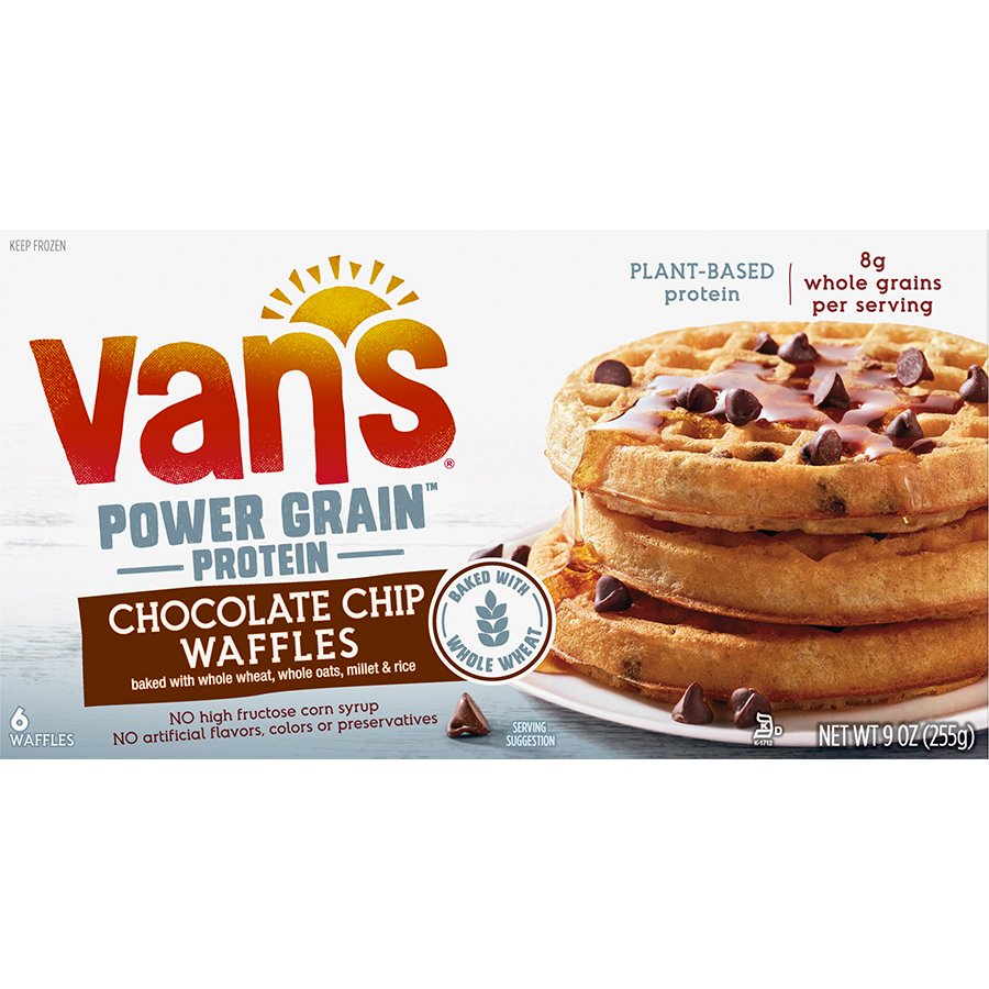 Van's Power Grain Plant Protein Chocolate Chip Waffles - Shop Entrees ...