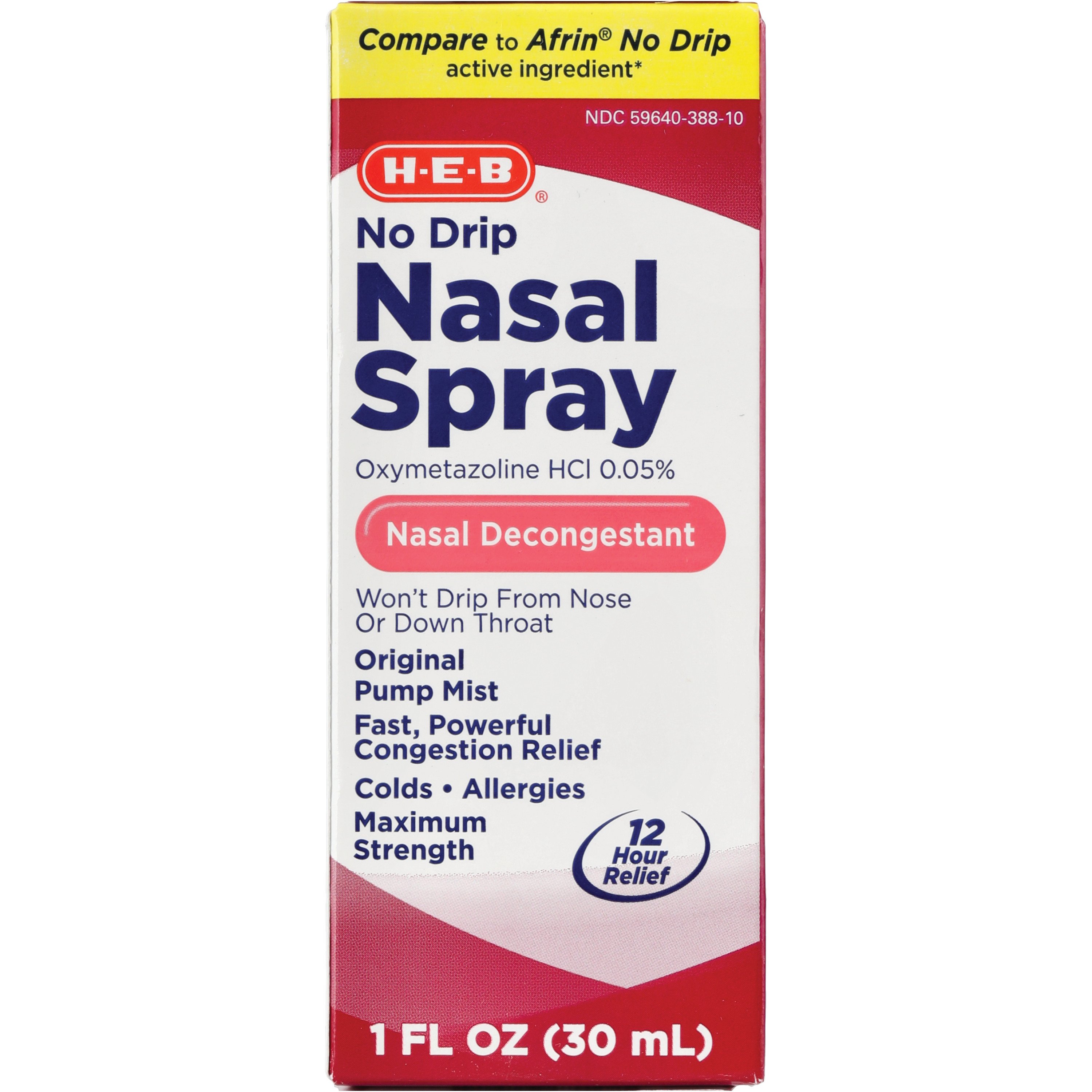 H-E-B No Drip 12hr Relief Nasal Spray - Shop Sinus & allergy at H-E-B