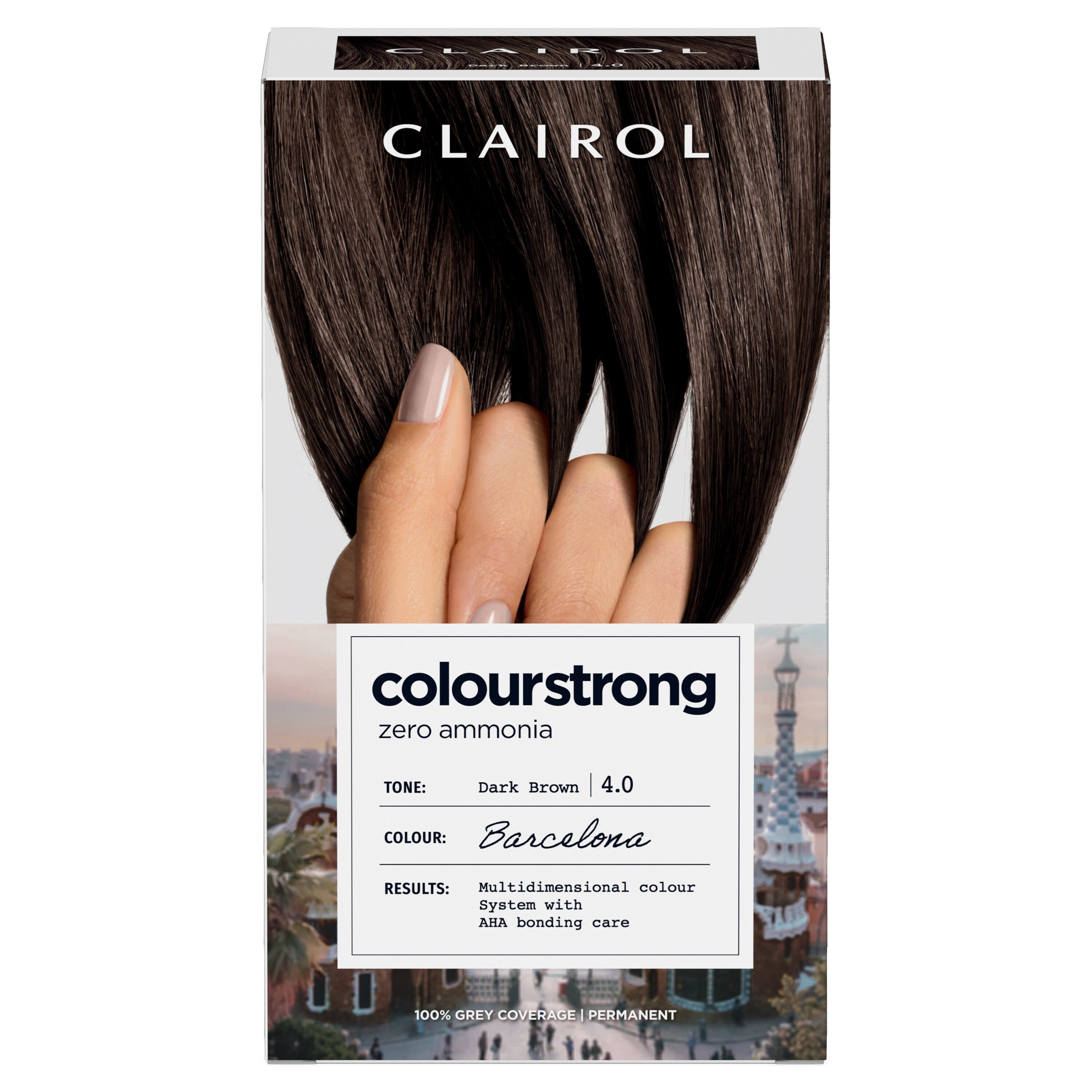 Clairol Color Strong Zero Ammonia Permanent Hair Color - 4 Dark Brown ...