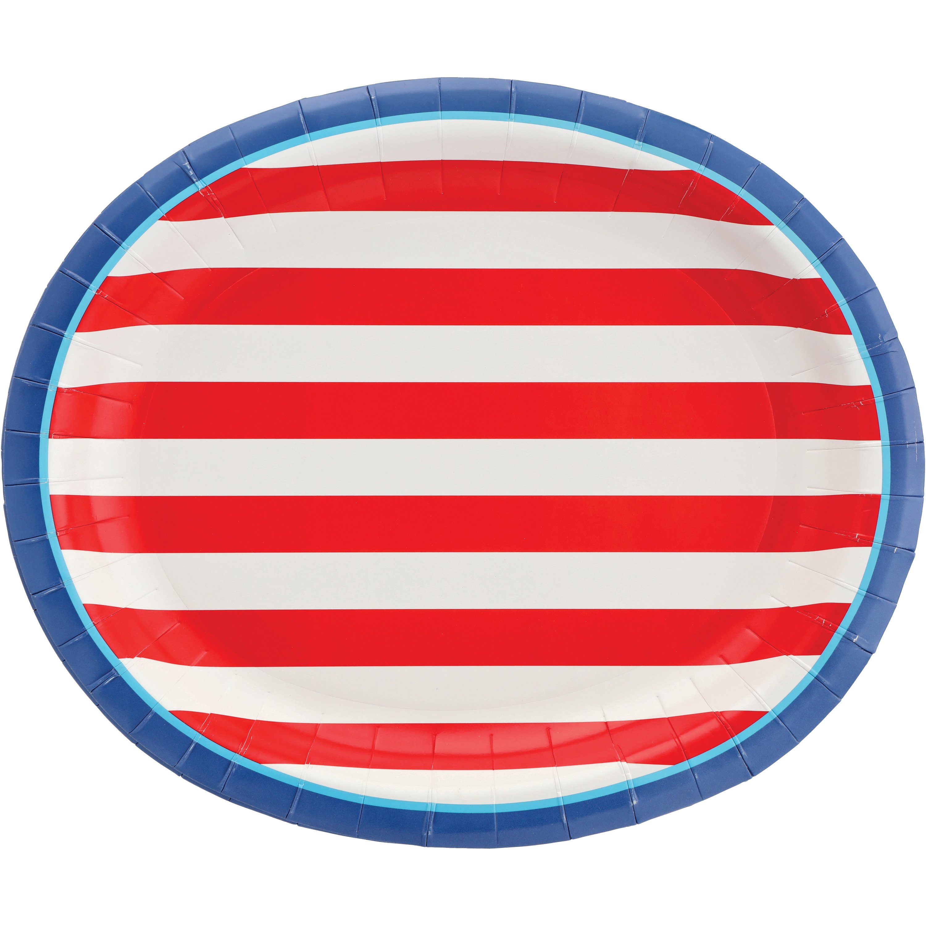 Destination Holiday Oval Red & White Stripe Paper Plates, 10 in - Shop ...