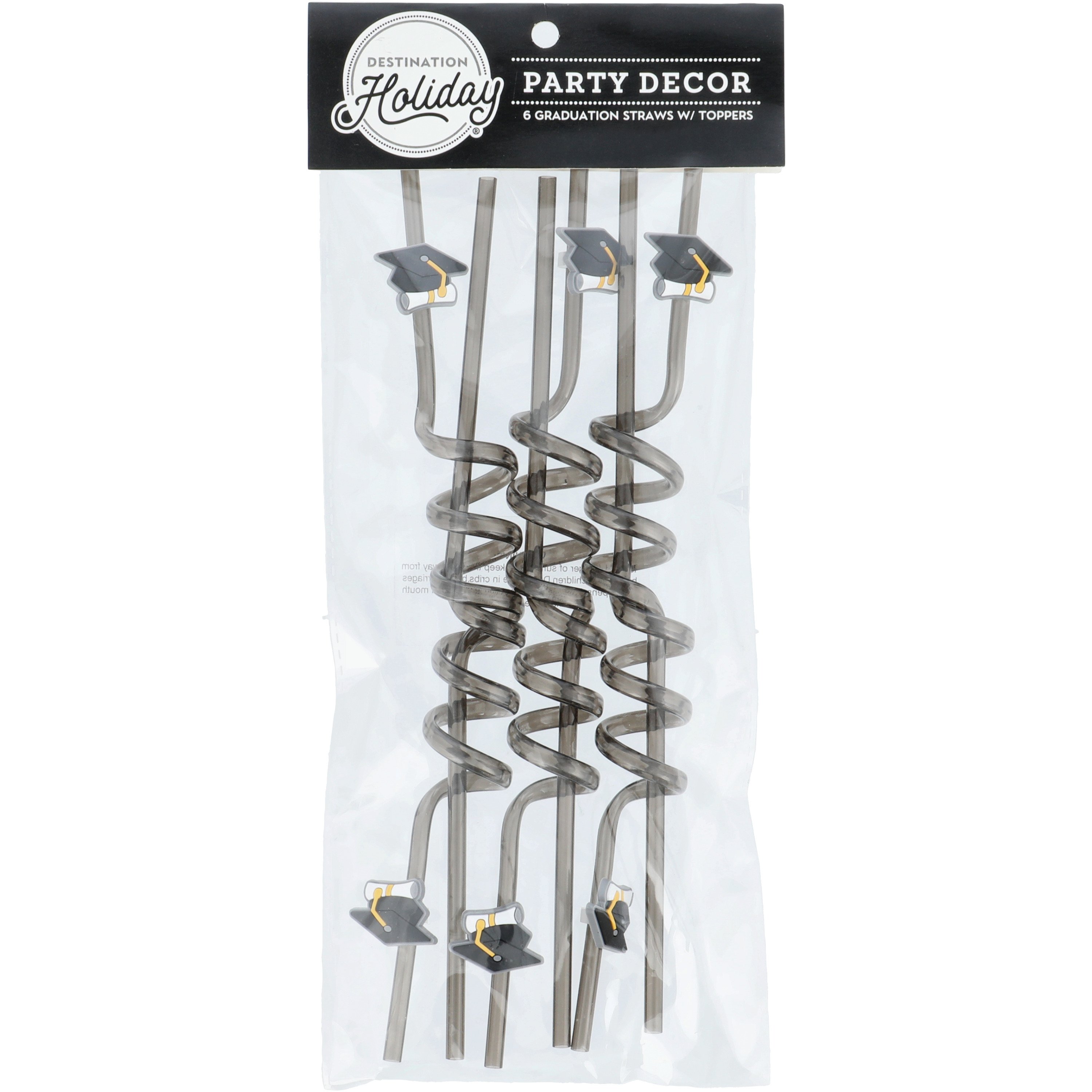 Destination Holiday Graduation Straws With Toppers - Shop Party decor ...