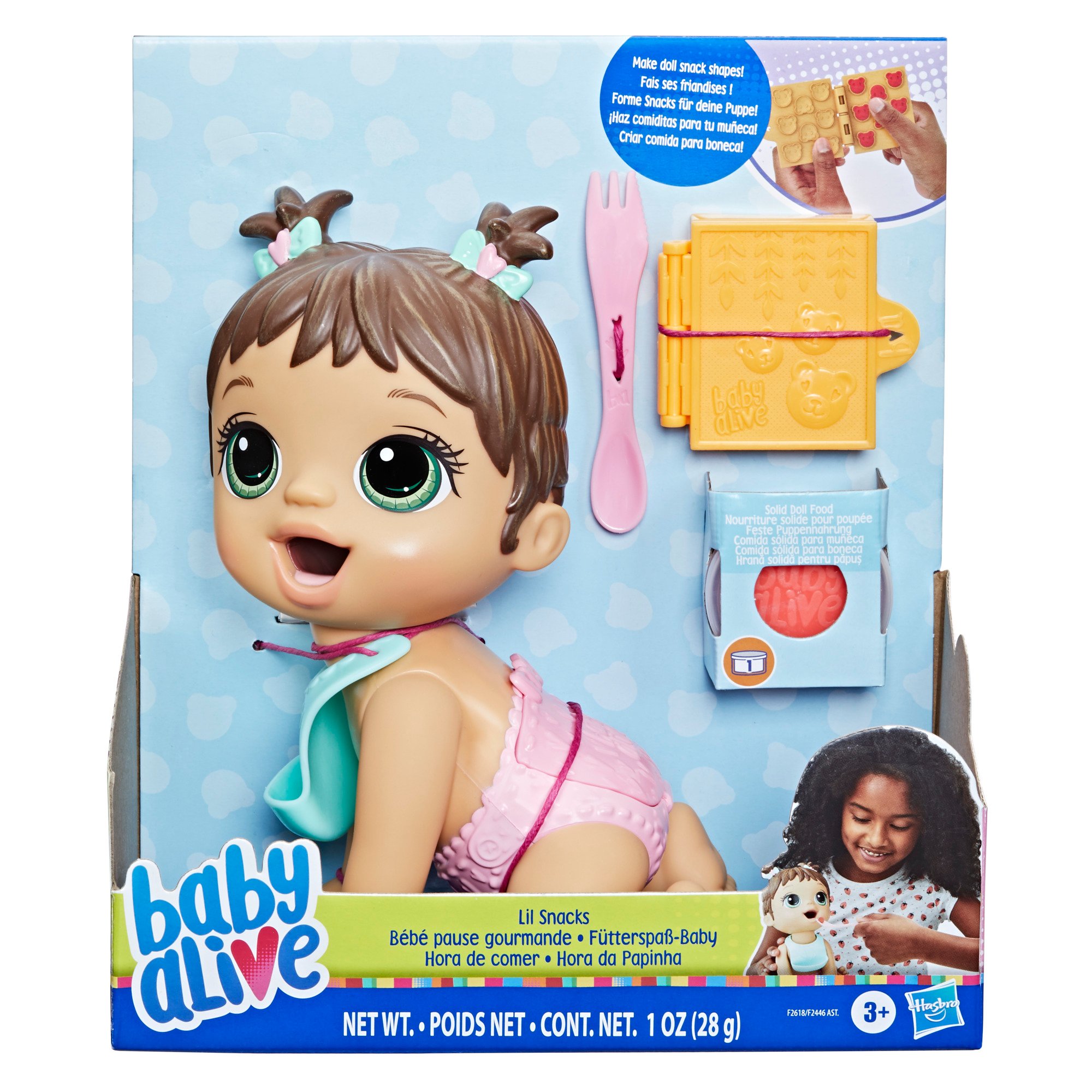Baby Alive Lil Snacks Brown Hair Doll - Shop Action figures & dolls at H-E-B