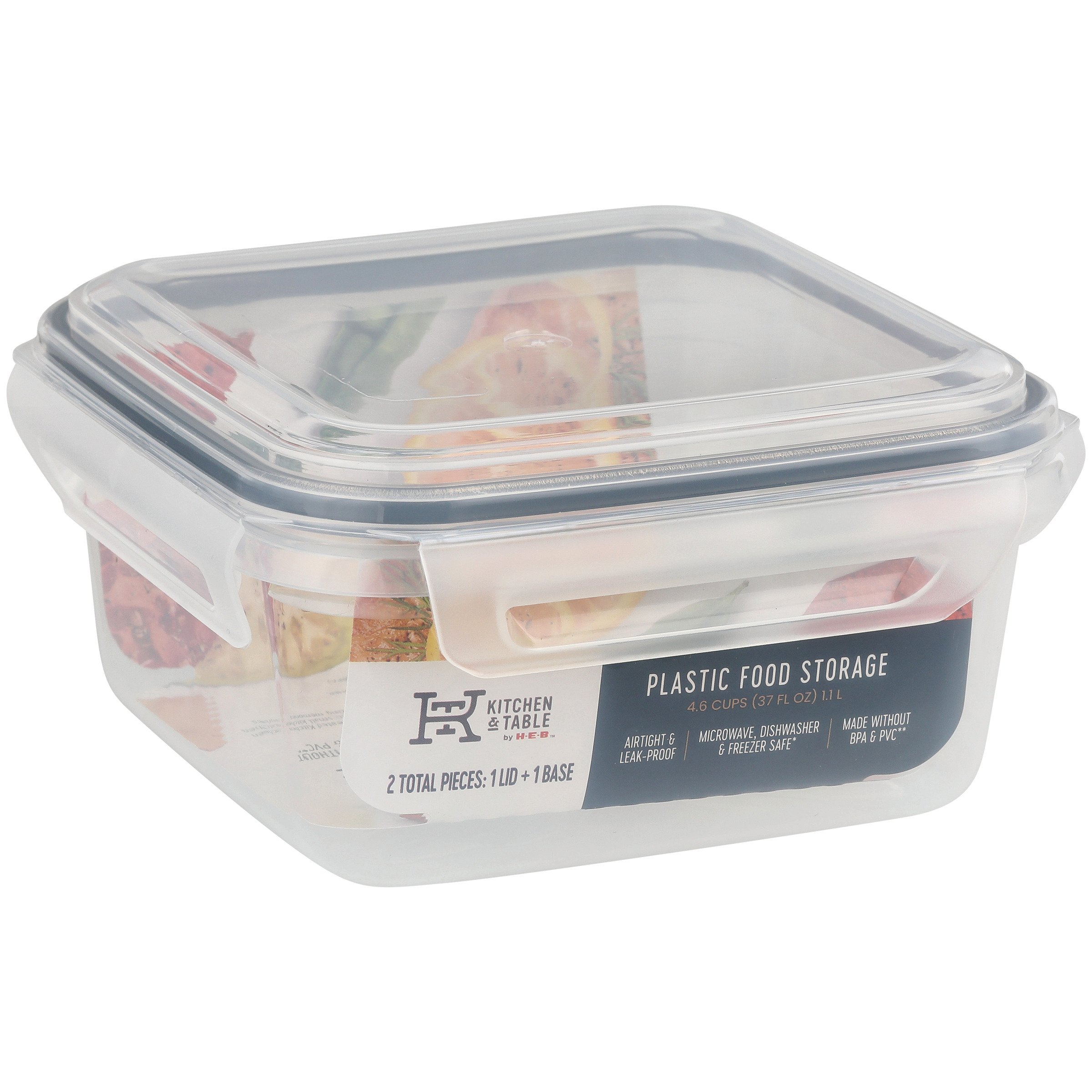 Kitchen & Table by H-E-B Square Plastic Food Storage Container - Shop ...