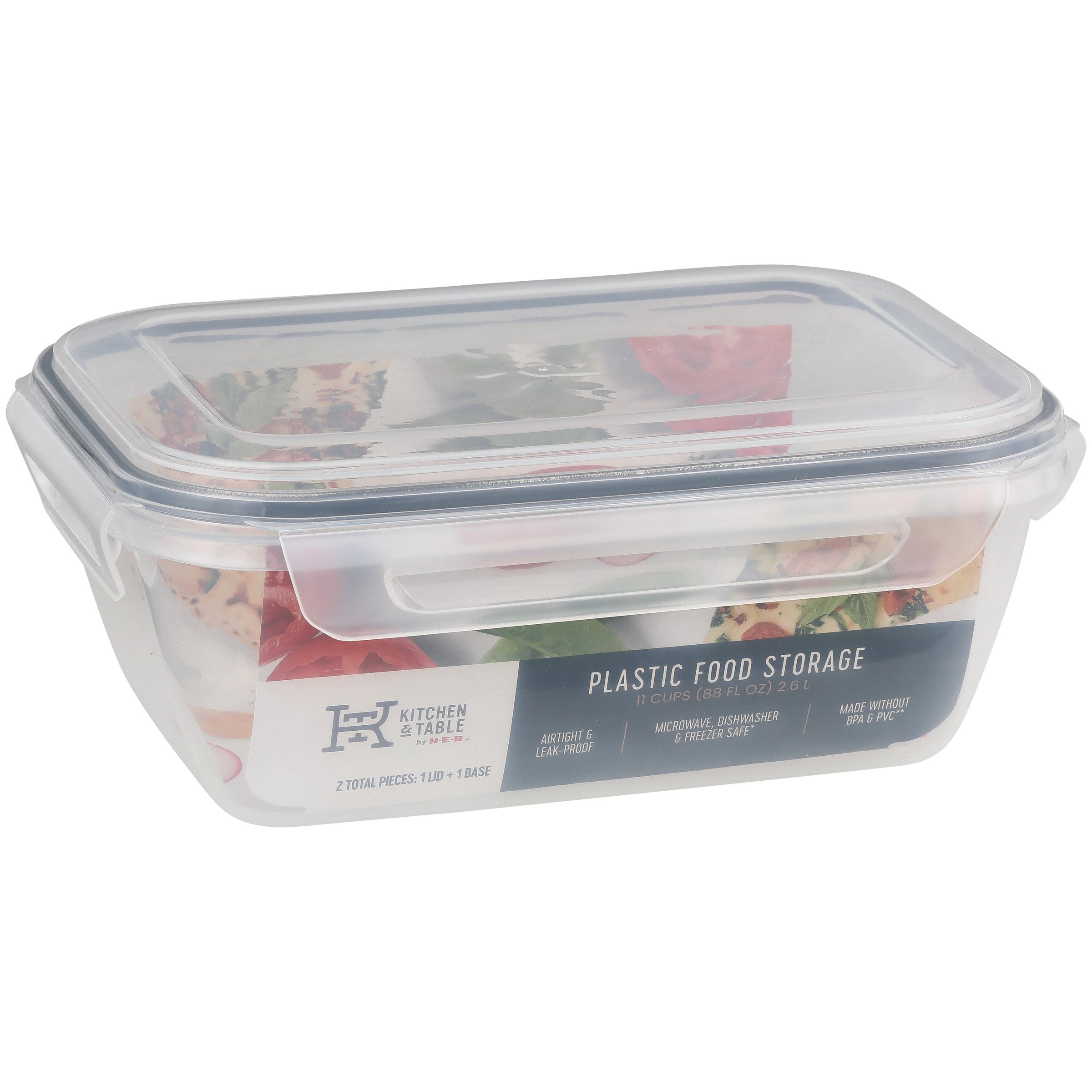 Kitchen & Table by H-E-B Rectangle Plastic Food Storage Container ...