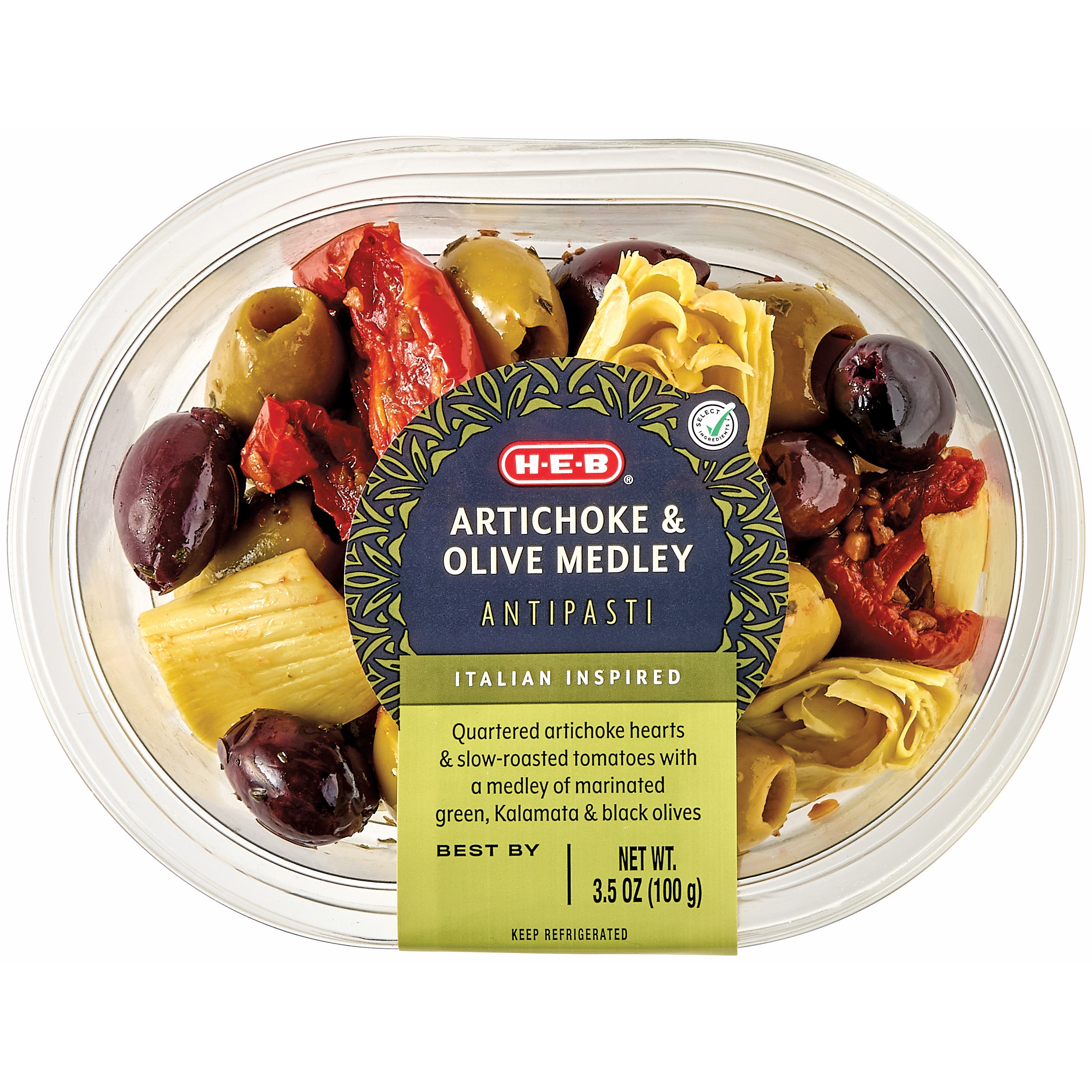 H-E-B Italian Antipasti - Artichoke, Tomatoes & Olive Medley - Shop ...