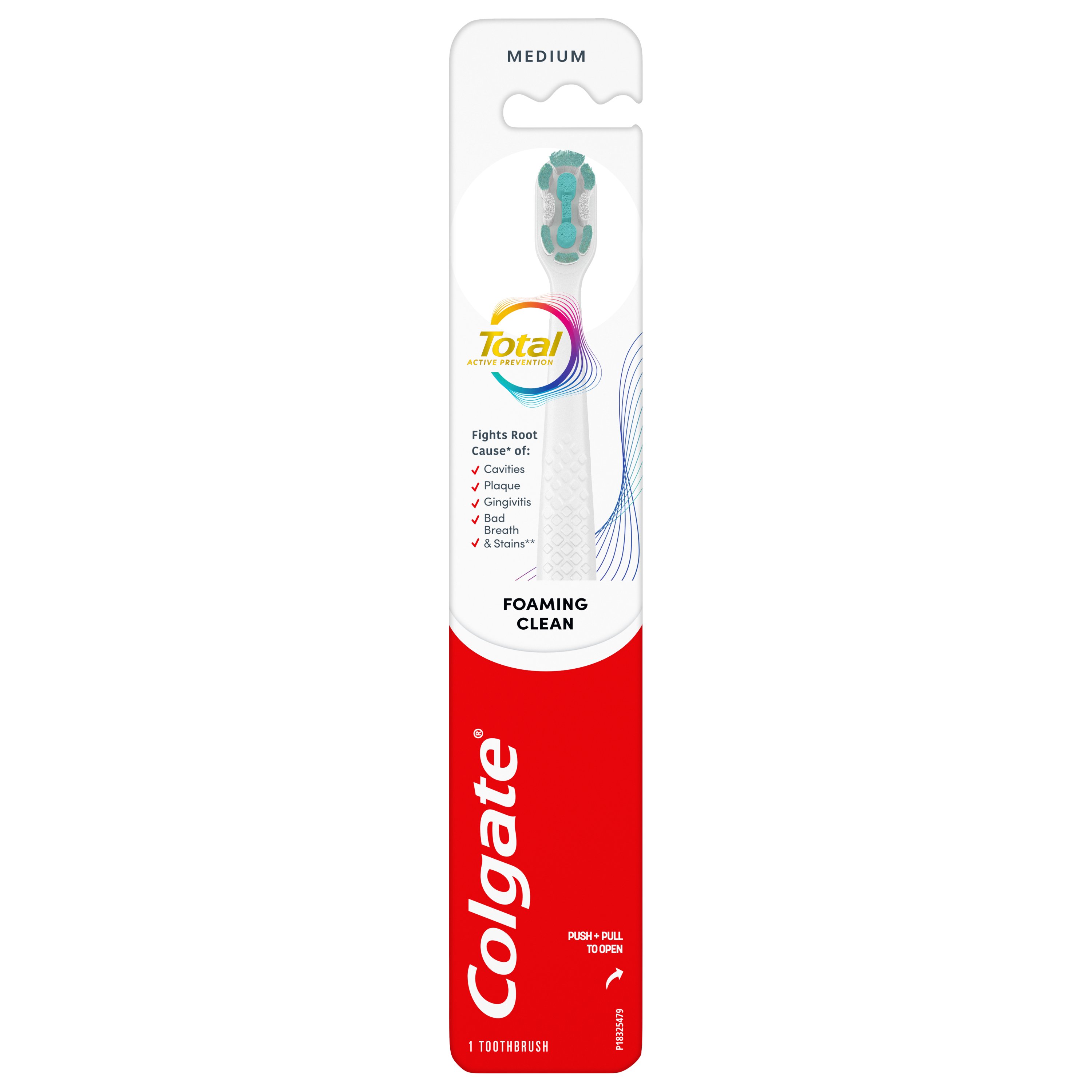 Colgate Total Foaming Clean Medium Toothbrush - Shop Toothbrushes at H-E-B