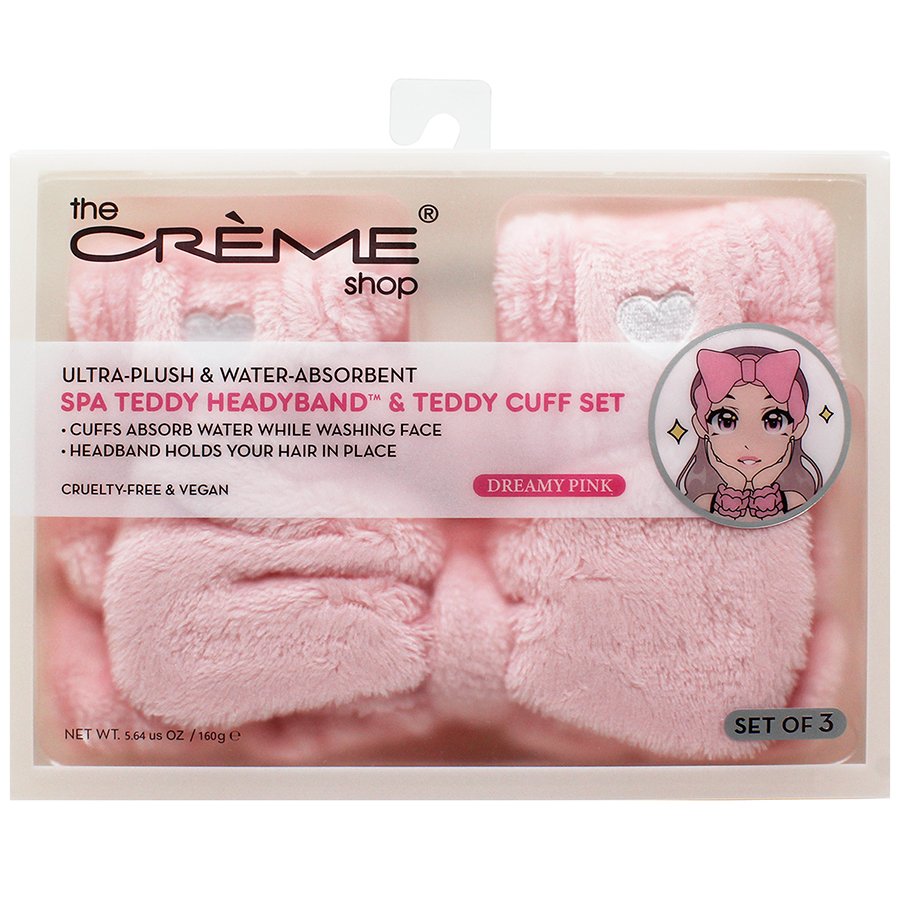 The Crème Shop Spa Teddy Plush Headband & Wristbands Set - Shop Hair ...