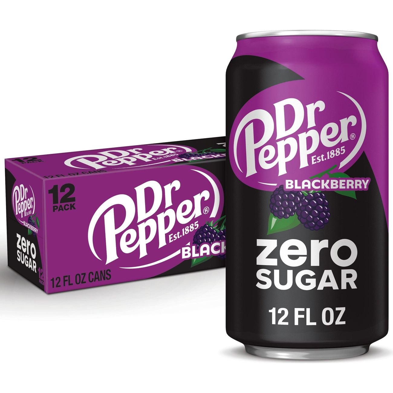 Dr Pepper Blackberry Zero Sugar Soda 12 pk Cans - Shop Soda at H-E-B