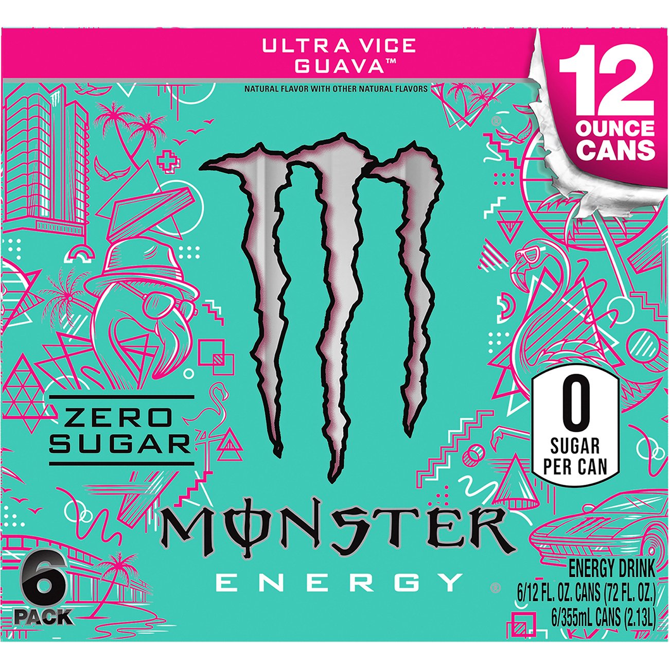 Monster Energy Zero Sugar Ultra Vice Guava 6 pk Cans - Shop Sports ...