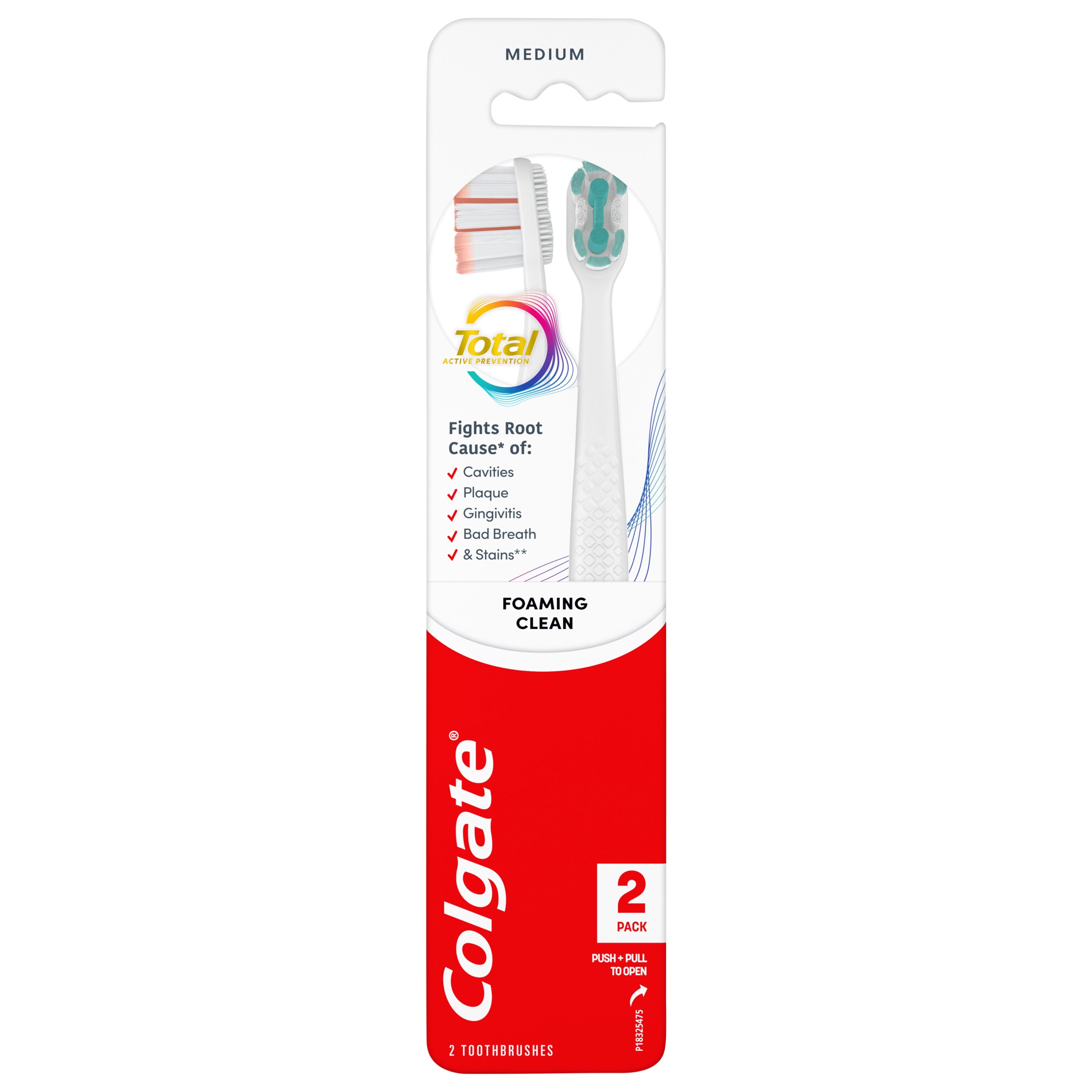 Colgate Total Foaming Clean Medium Toothbrush 2 Count - Shop ...
