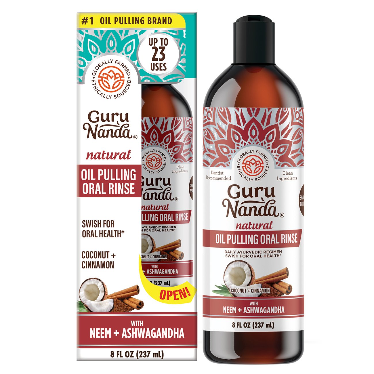 Guru Nanda Oil Pulling Oral Rinse Coconut + Cinnamon - Shop Mouthwash ...