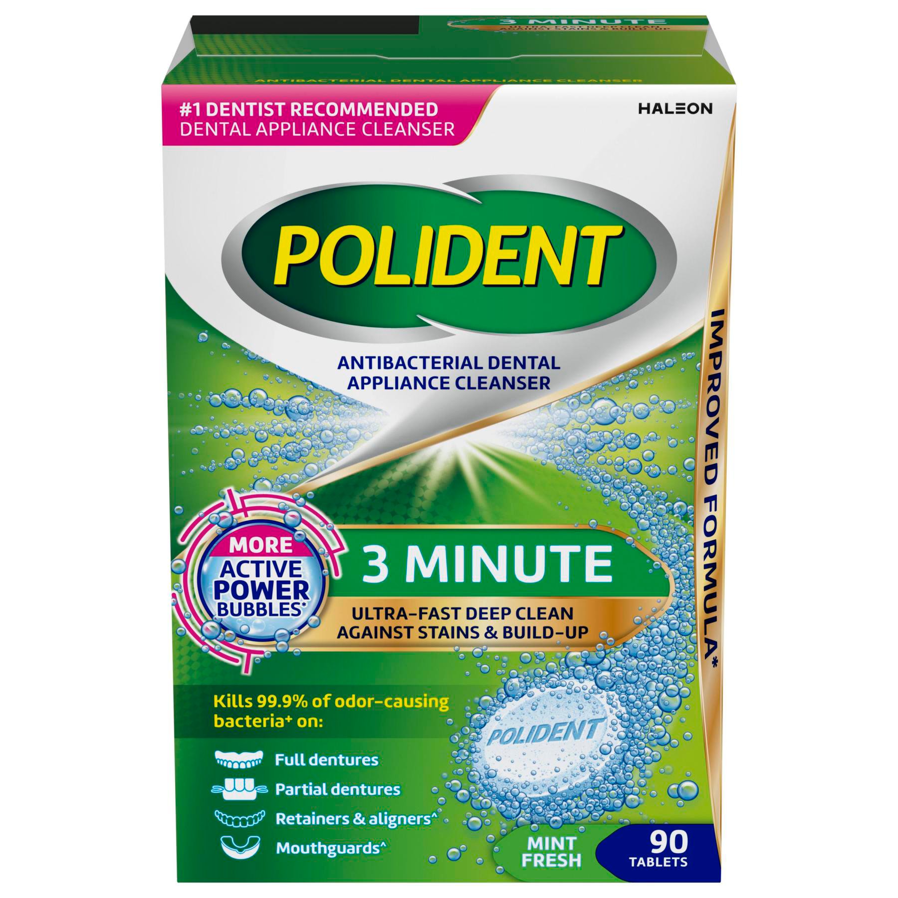 Polident 3 Minute Antibacterial Dental Appliance Cleanser Tablets ...