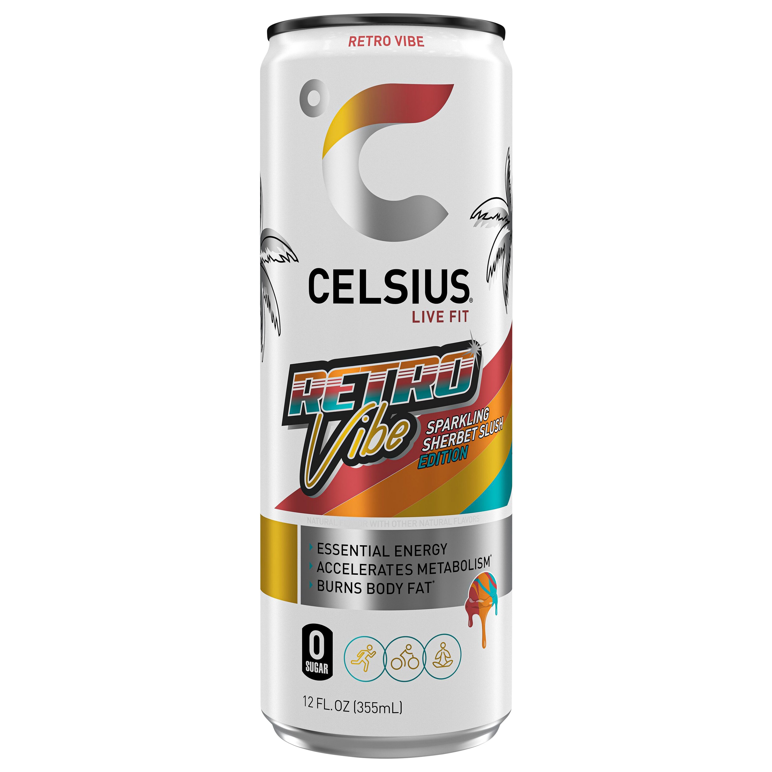 Celsius Zero Sugar Sparkling Energy Drink - Retro Vibe - Shop Sports ...