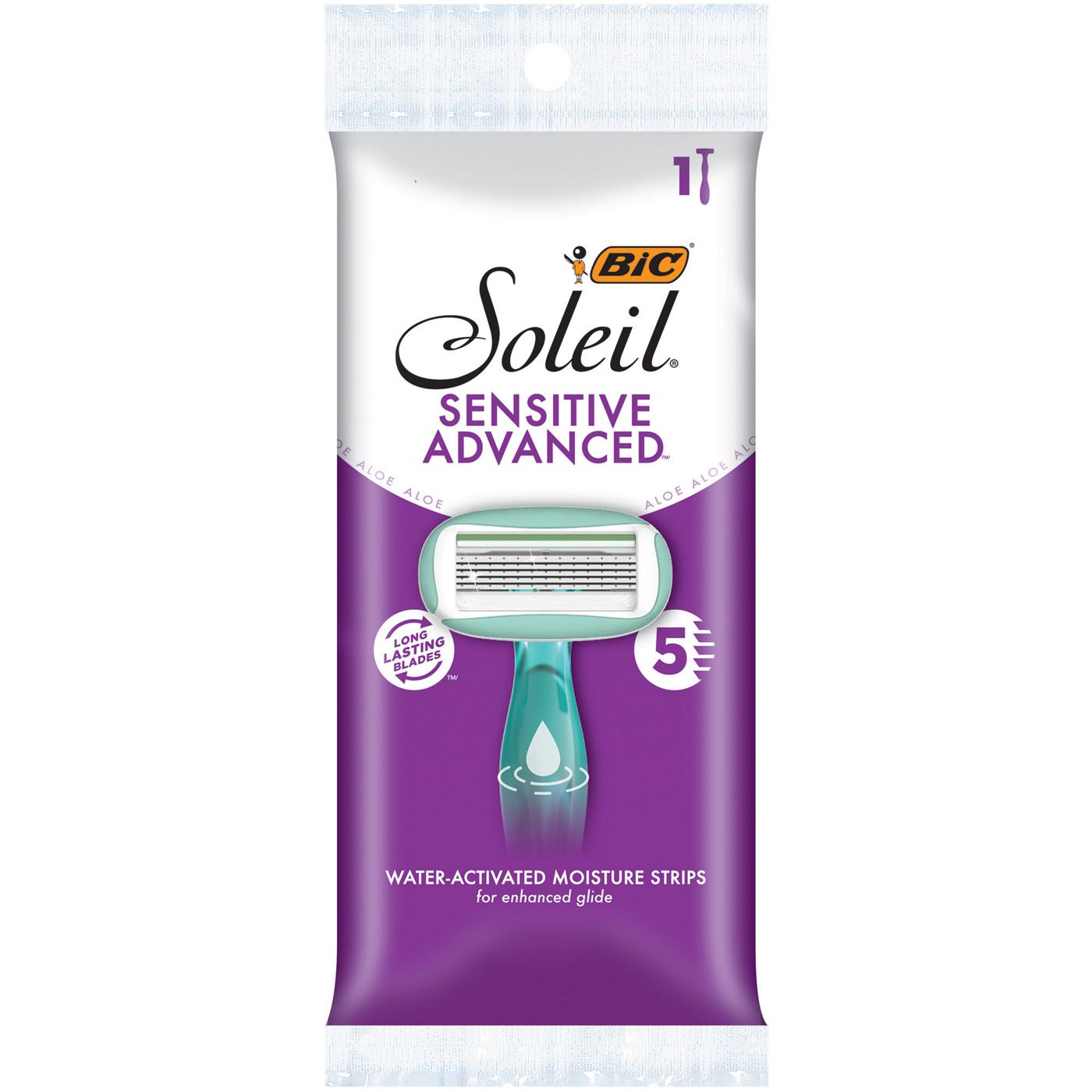 BIC Soleil Sensitive Advanced Women's 5 Blade Disposable Razor - Travel ...