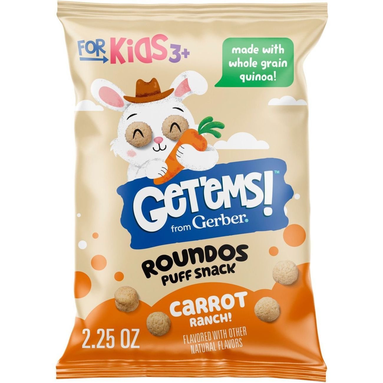 Get'ems Roundos Puff Snack - Carrot Ranch - Shop Baby food at H-E-B
