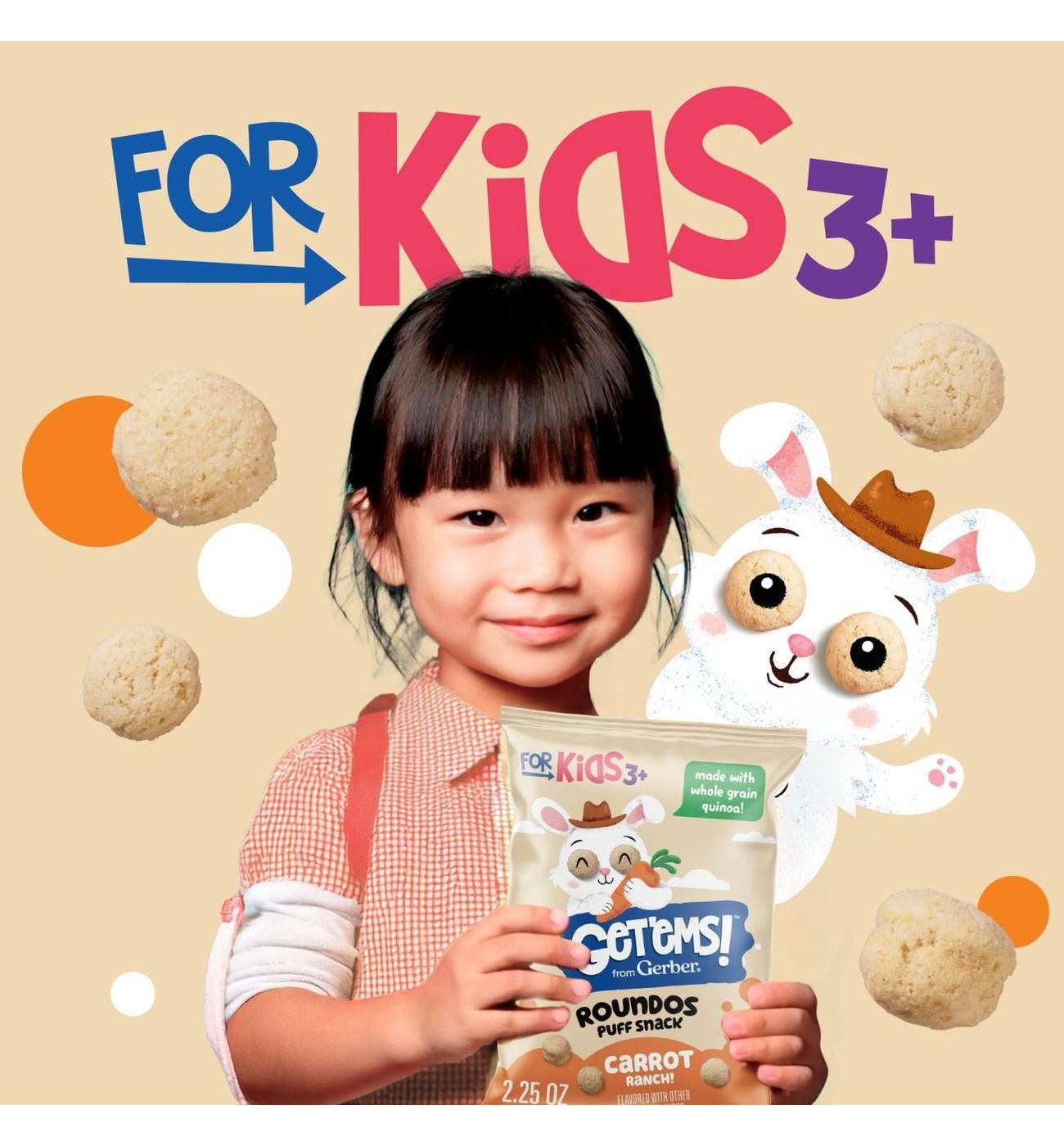 Get'ems Roundos Puff Snack - Carrot Ranch - Shop Baby food at H-E-B