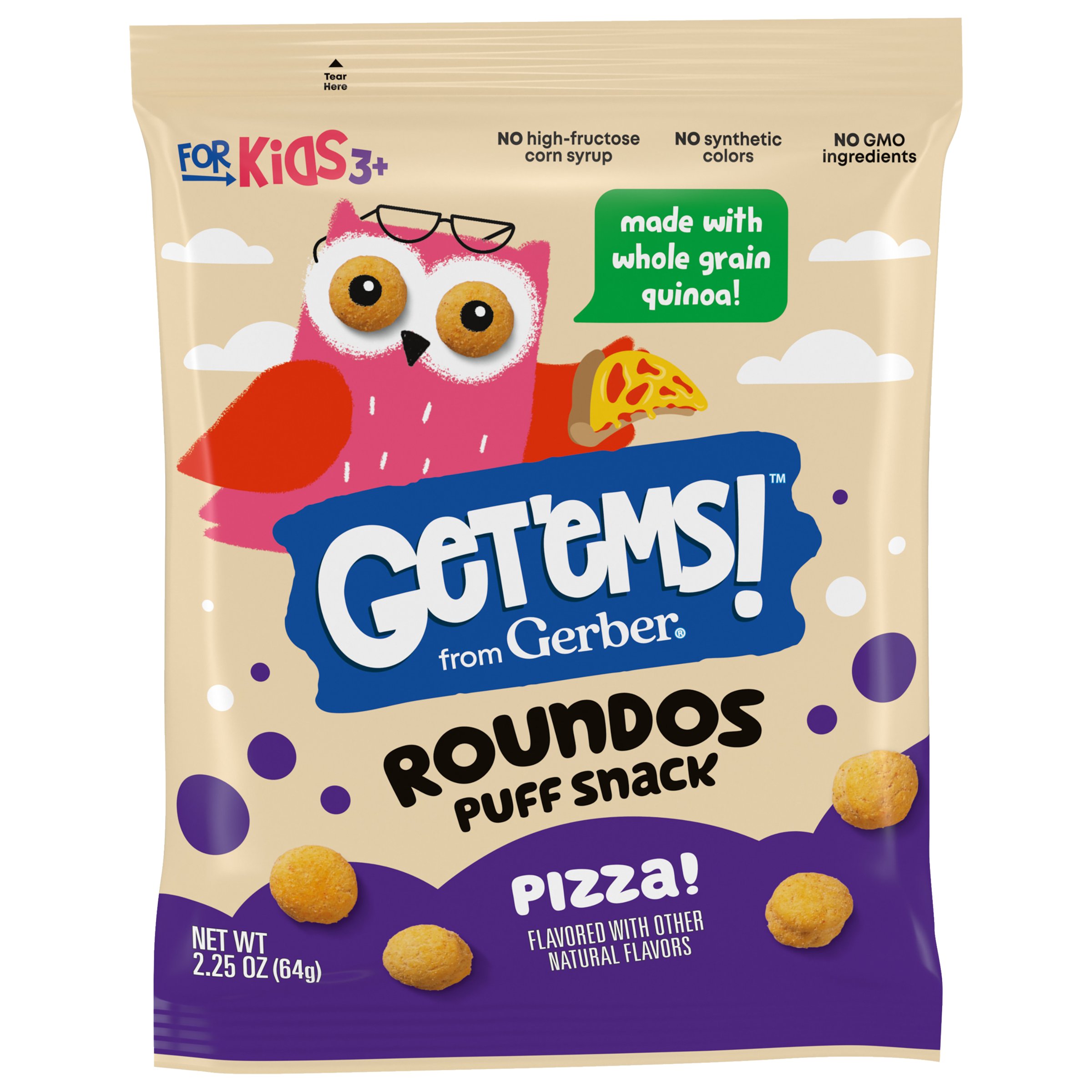 Get'ems! Roundos Puff Snack - Pizza - Shop Toddler food at H-E-B