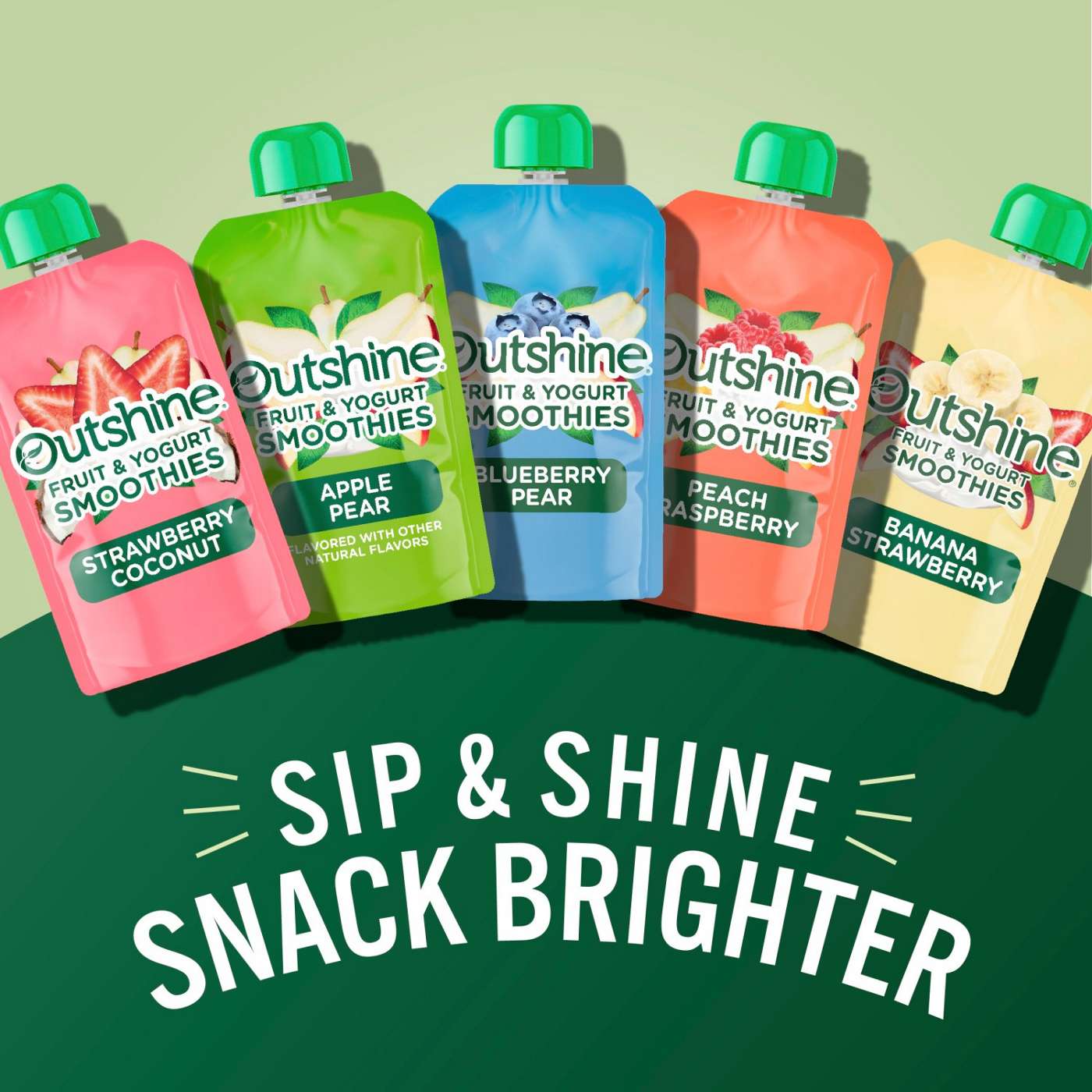 Outshine Fruit & Yogurt Smoothies - Peach Raspberry, 3.5 oz Pouches ...