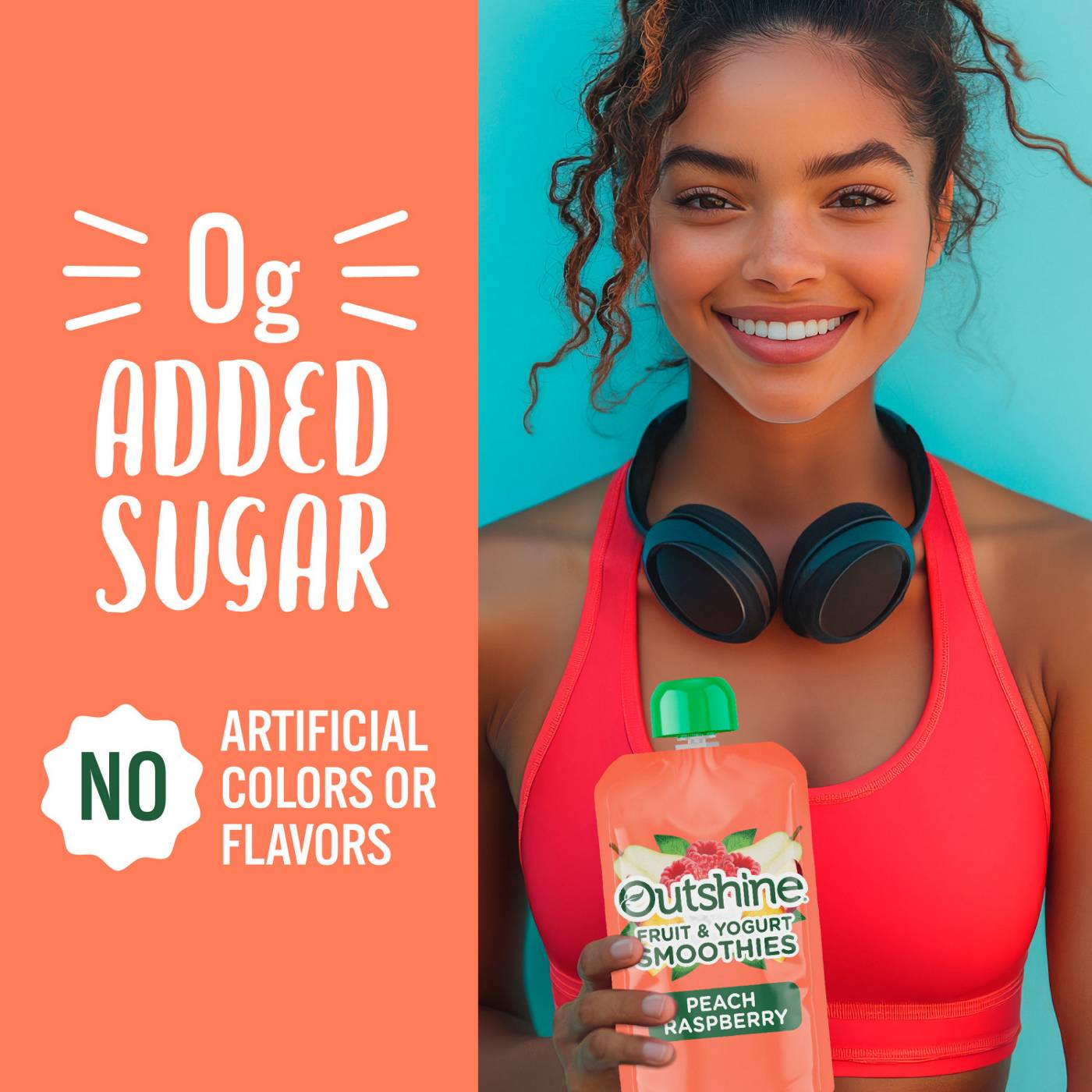 Outshine Fruit & Yogurt Smoothies - Peach Raspberry, 3.5 oz Pouches ...