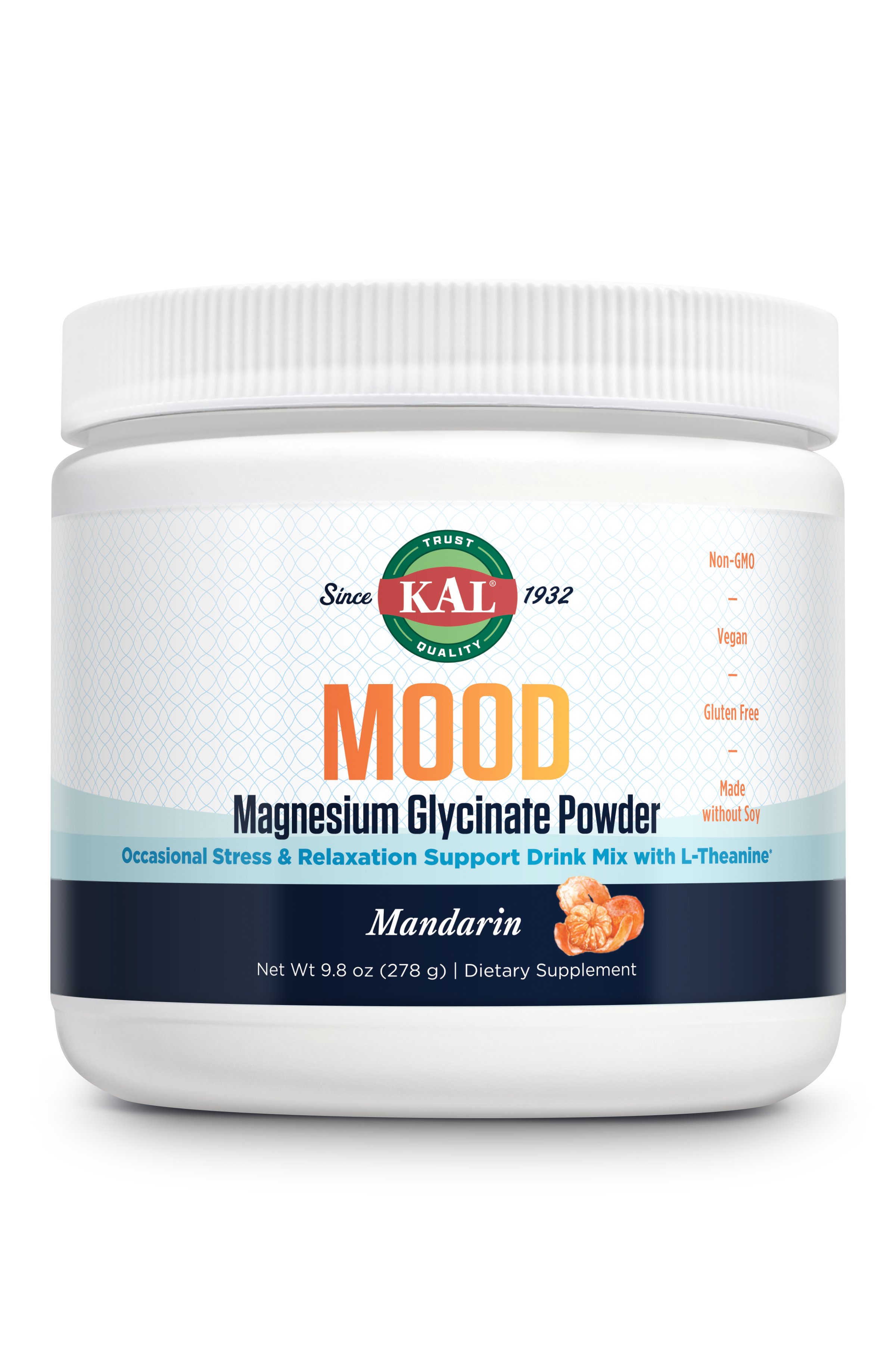 Kal Mandarin Mood Magnesium Glycinate Powder, 9.8 oz | Central Market ...