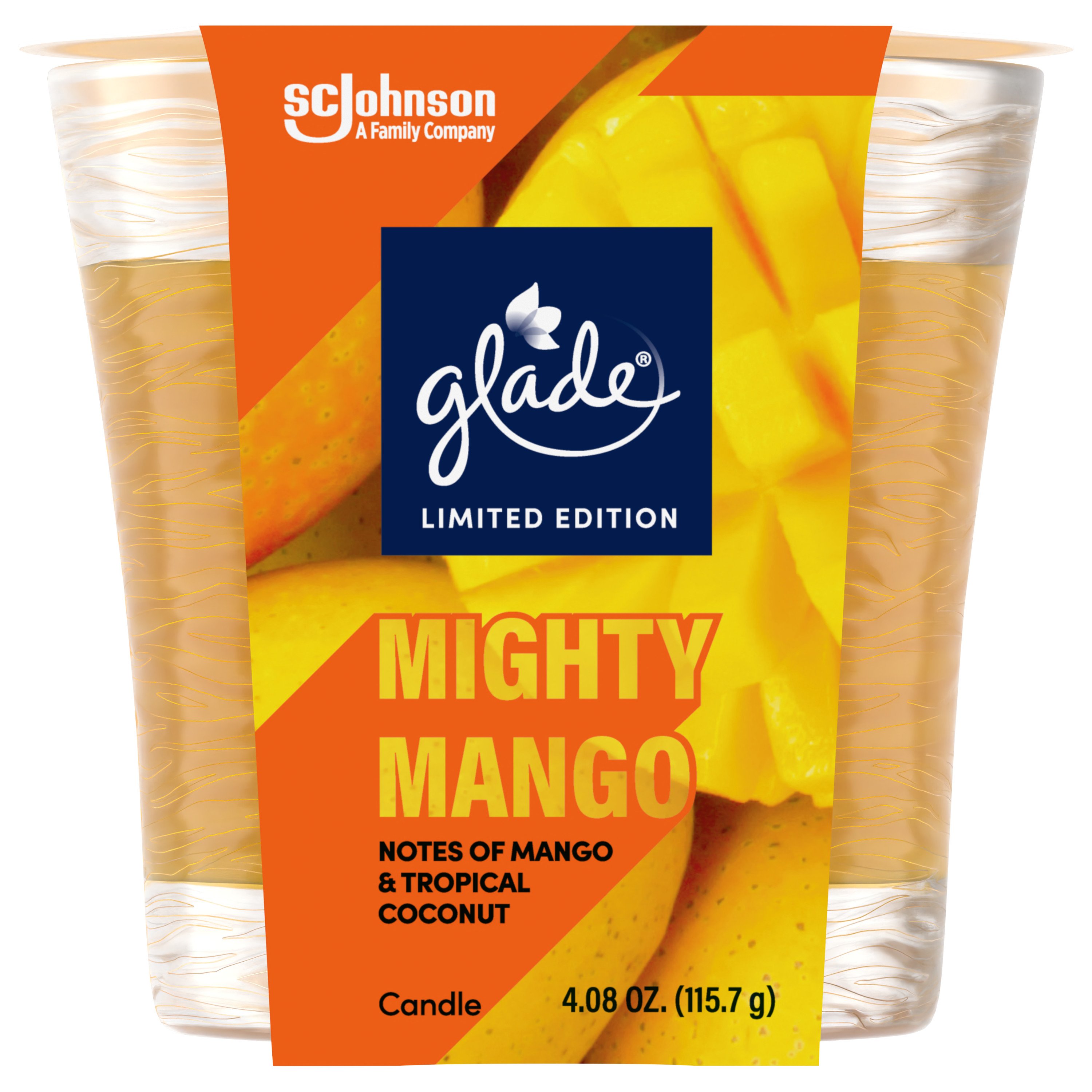 Glade Candle, Mighty Mango Limited Edition, Fragrance Infused with ...