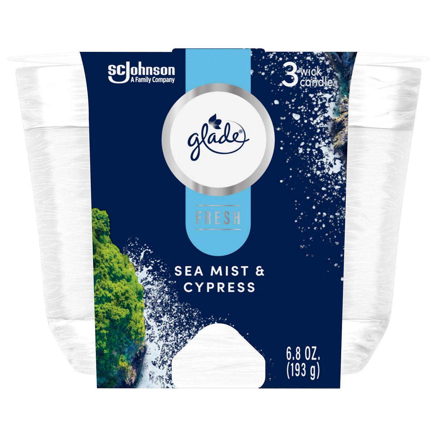 Glade 3 Wick Candle - Fresh Sea Mist & Cypress - Shop Candles at H-E-B