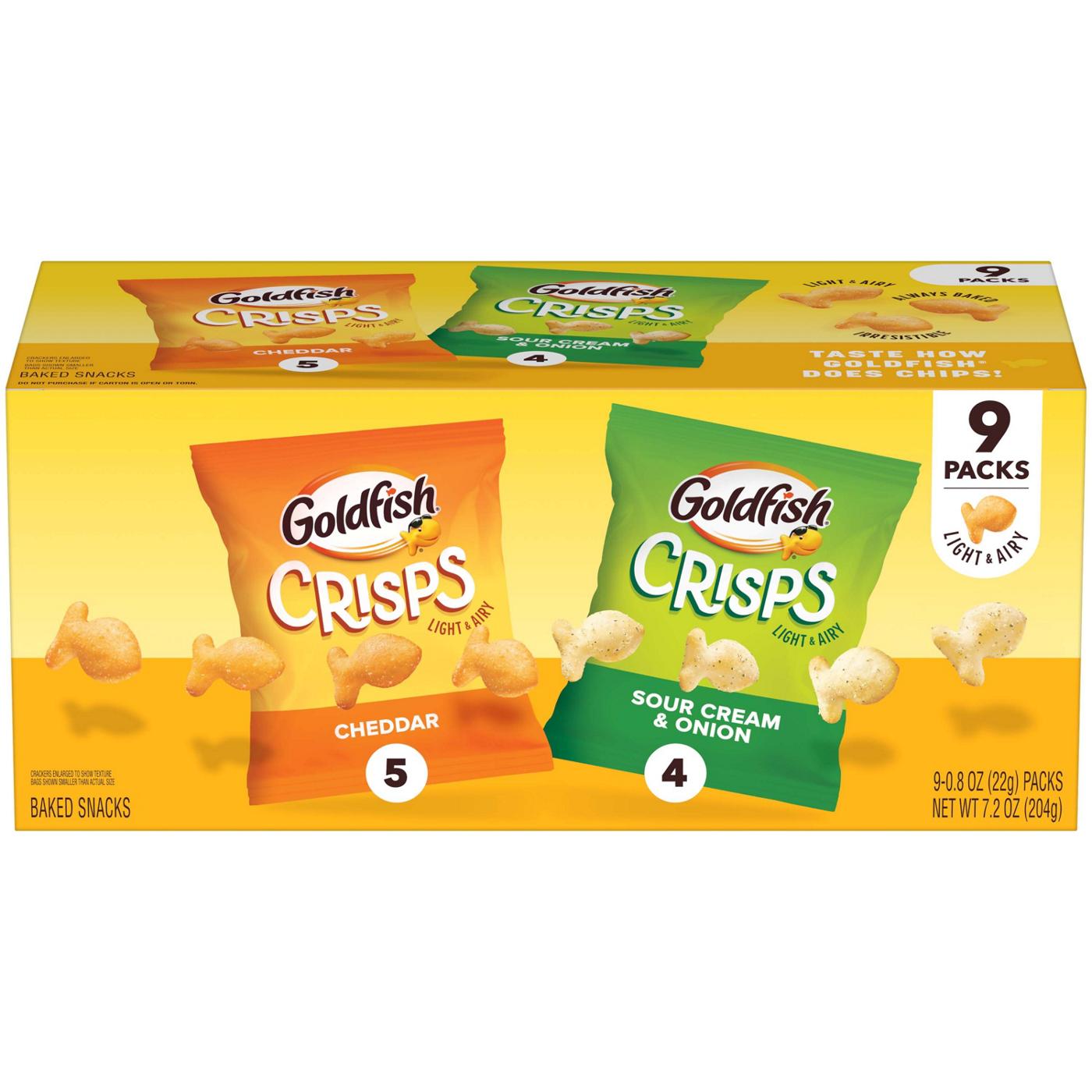 Goldfish Crisps Baked Crackers Variety Pack - Cheddar & Sour Cream ...