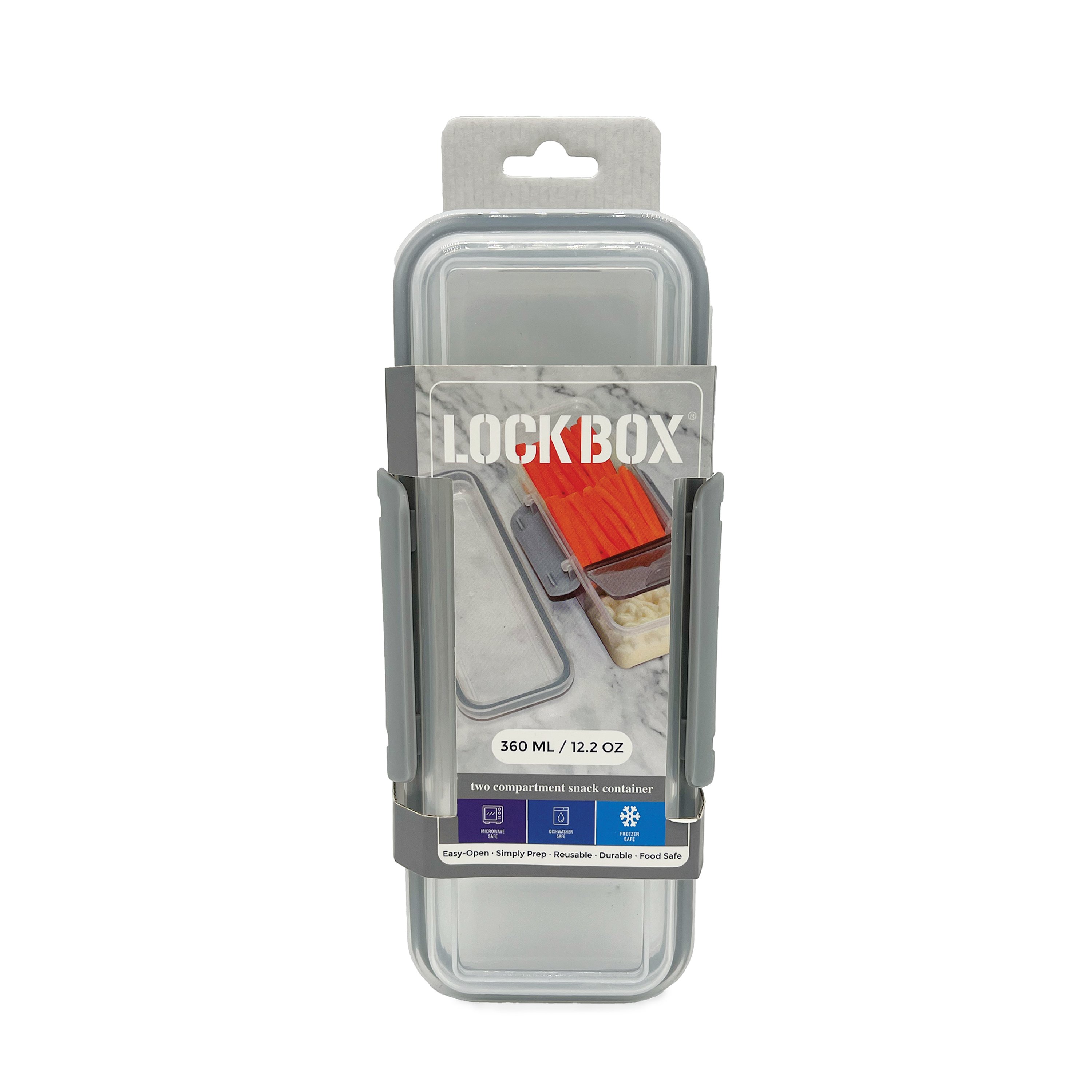 Lockbox Rectangle 2 Compartment Snack Container - Shop Food storage at ...