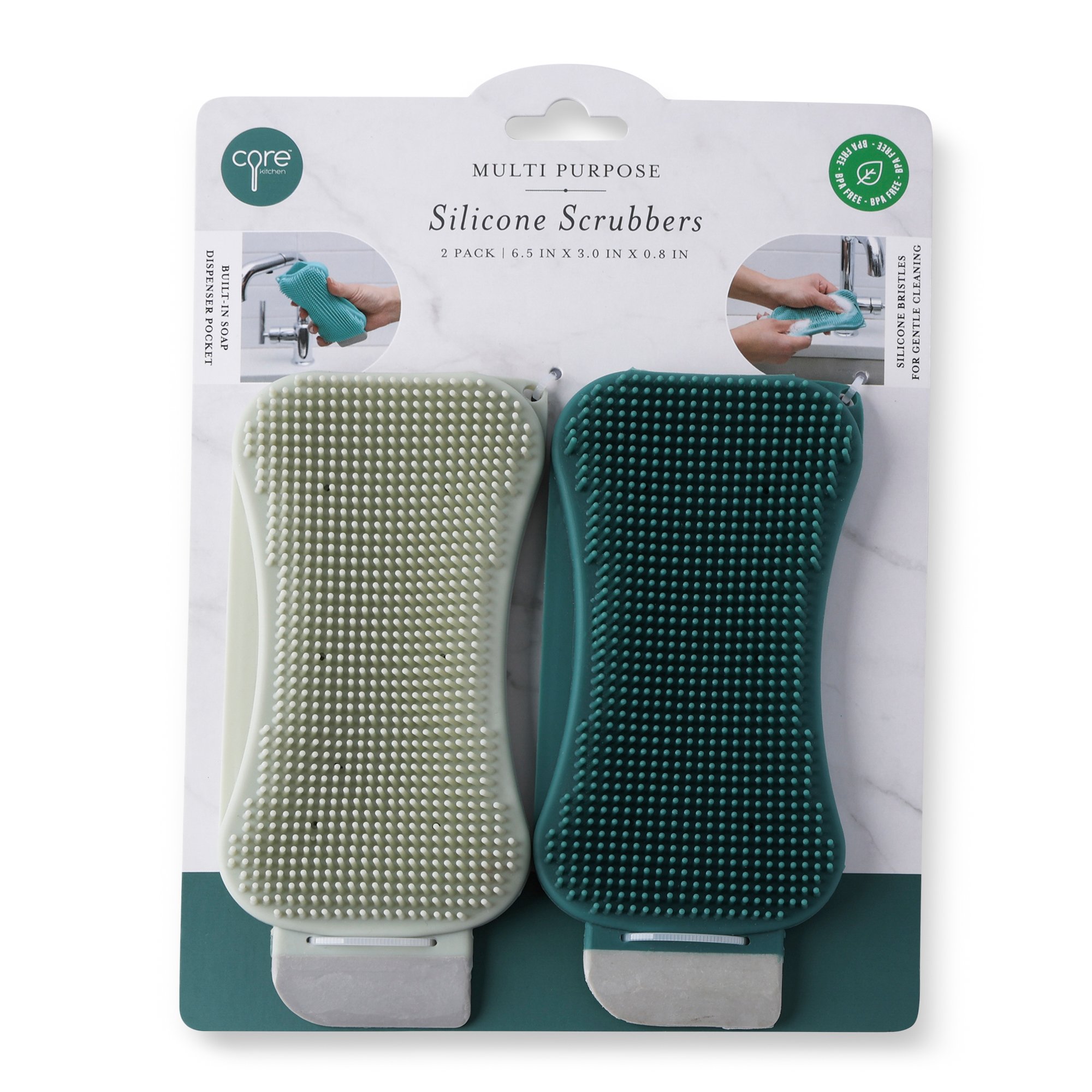 Core Kitchen Silicone Scrubber Sponge - Green - Shop Sponges ...
