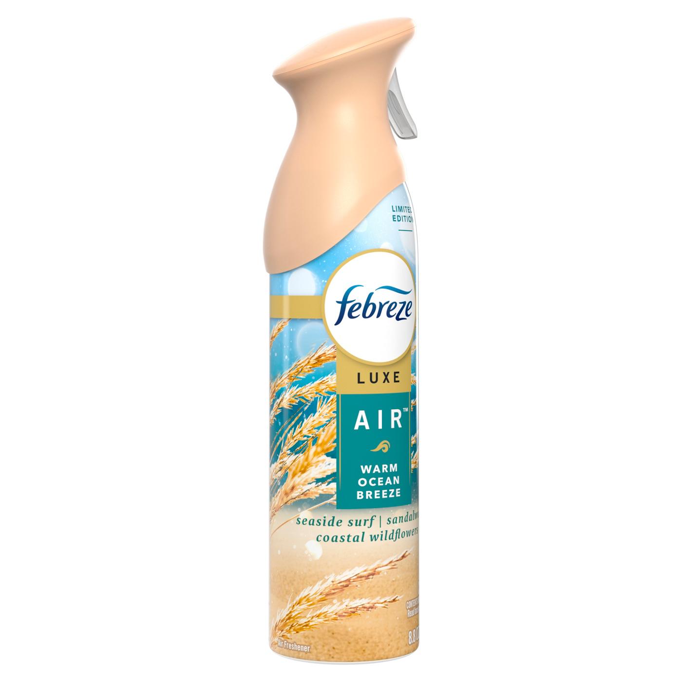 Febreze Luxe Air Freshener Odor-Fighting Room Spray - Warm Ocean Breeze ...