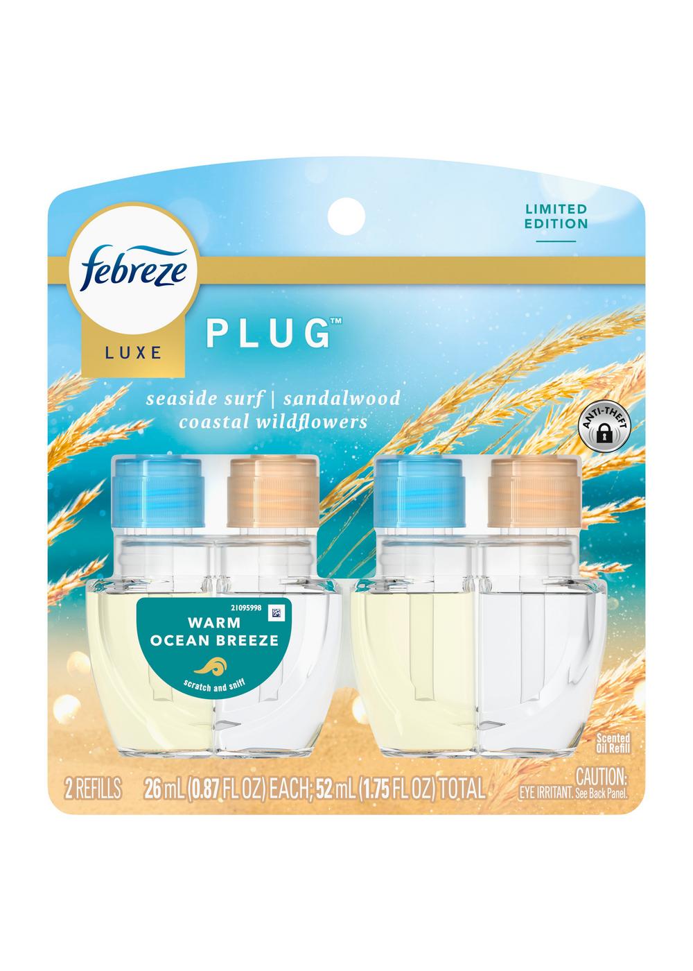 Febreze Luxe Plug In Air Freshener Odor-Fighting Scented Oil Refill ...