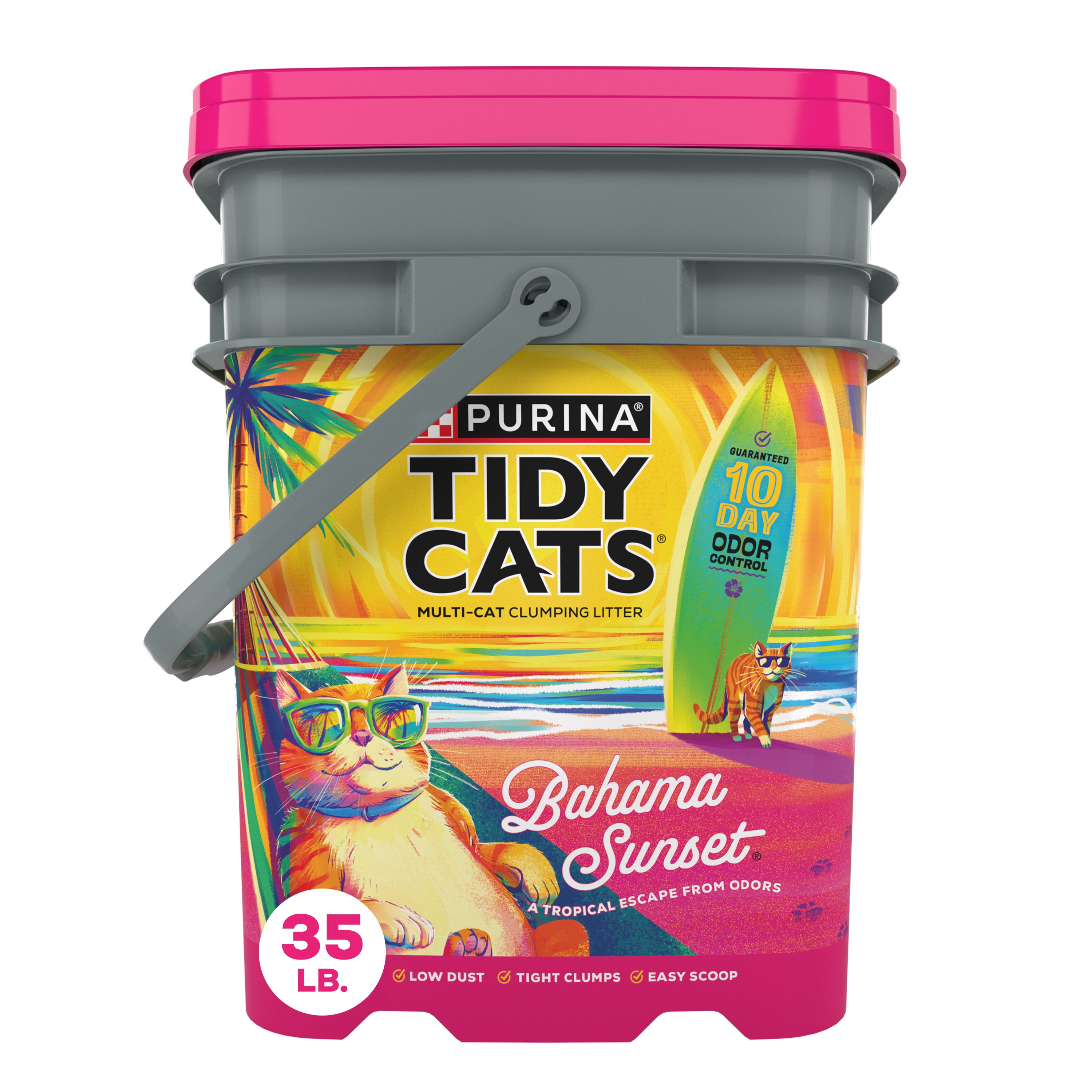 Tidy Cats Purina Bahama Sunset Scented Clumping Cat Litter Odor Control ...