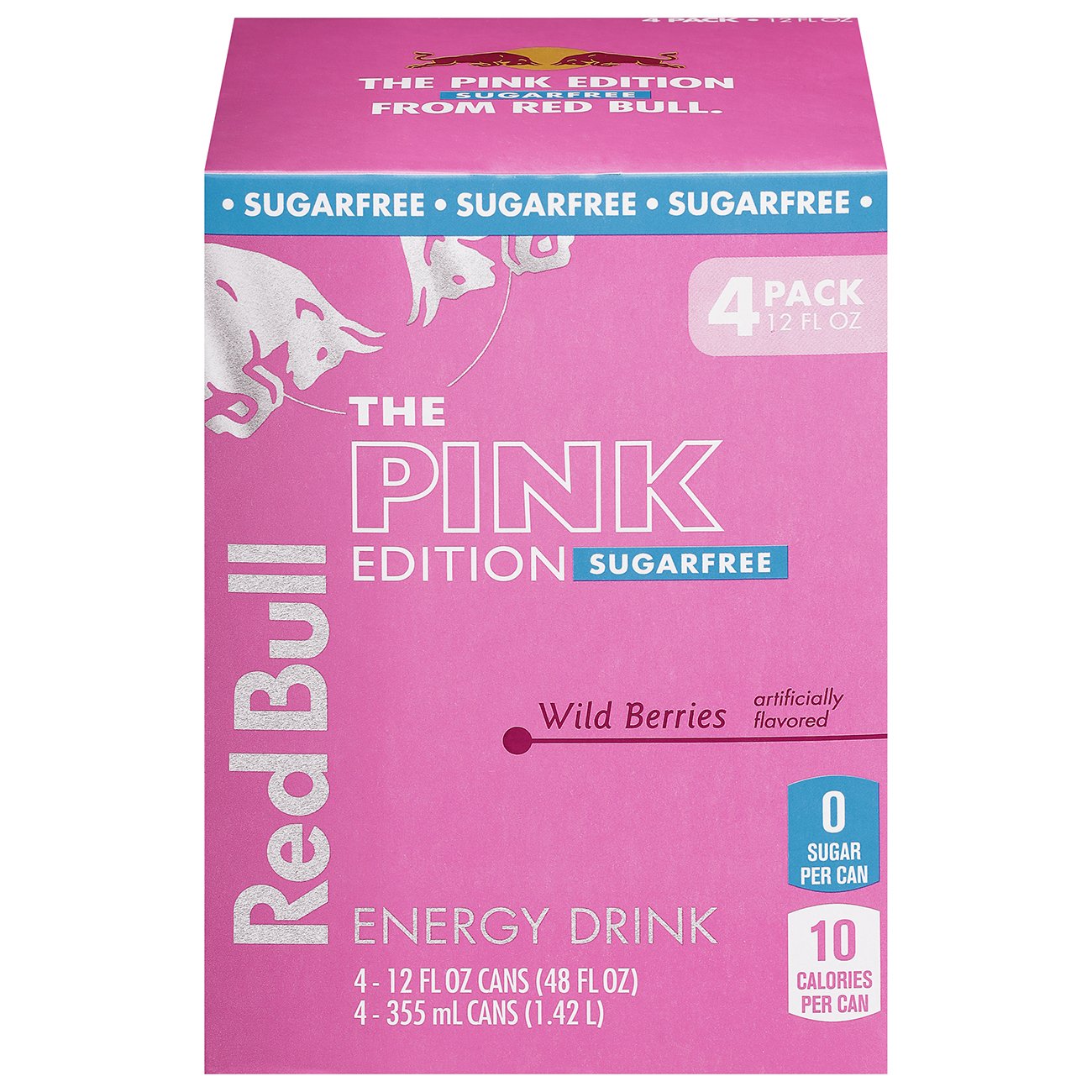 Red Bull Sugar Free Pink Edition Energy Drink 4 pk Cans - Wild Berries ...