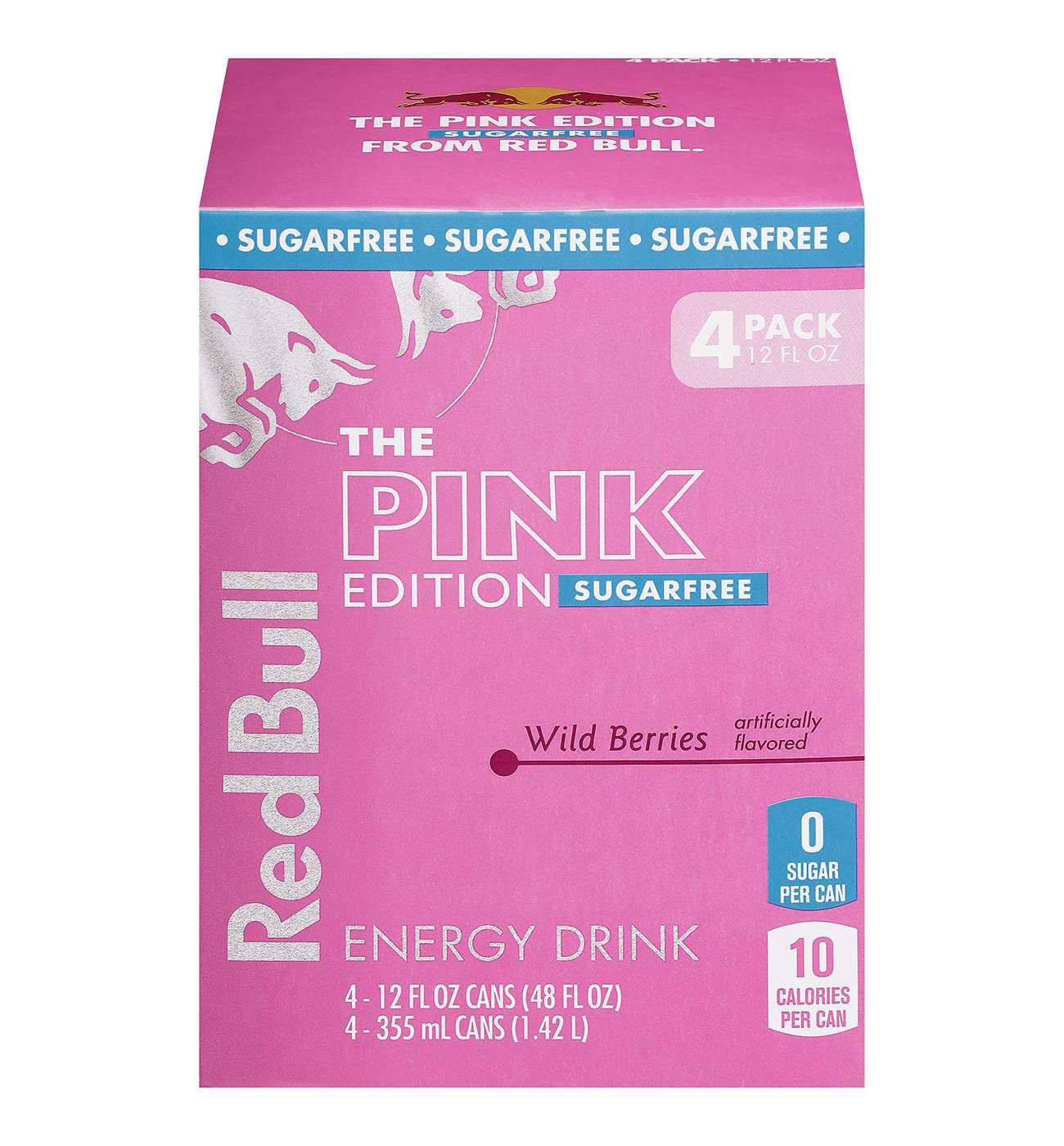 Red Bull Sugar Free Pink Edition Energy Drink 4 pk Cans - Wild Berries ...