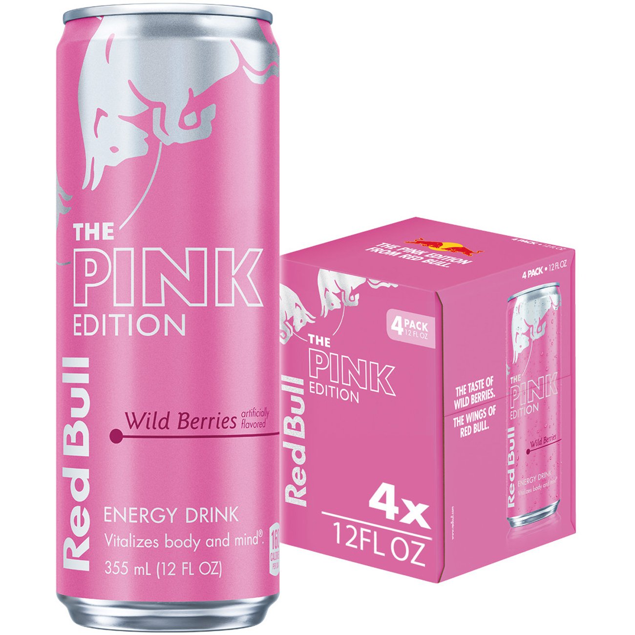 Red Bull Pink Edition Energy Drink 4 pk Cans - Wild Berries - Shop ...